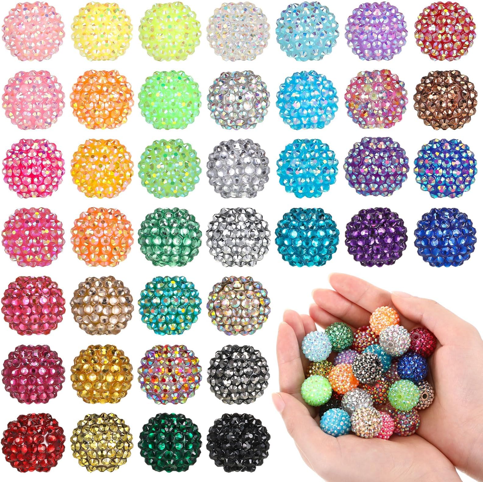 Amazon.com: 12Pcs 20mm Flower Ball Beads for Beadable Pens Colorful ...
