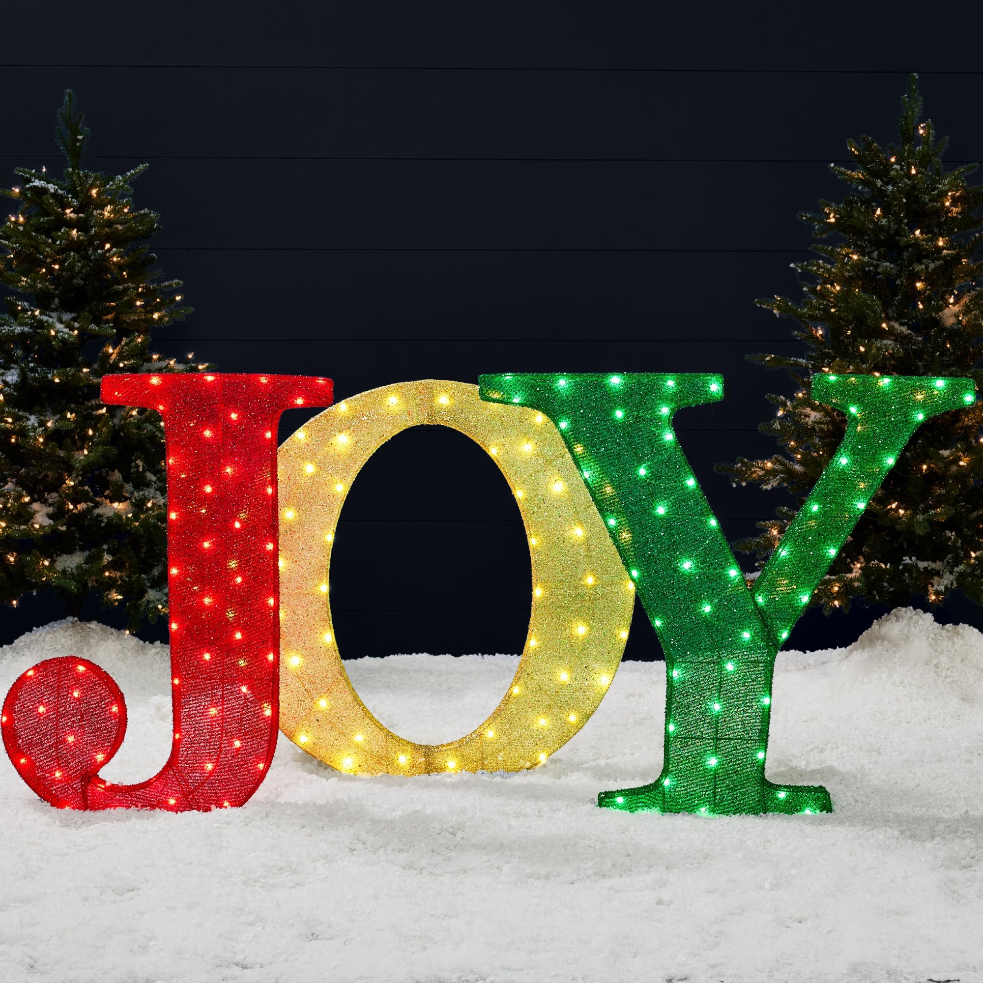 Amazon.com: Christmas Yard Signs Stakes - JOY Yard Sign with LED Lights ...