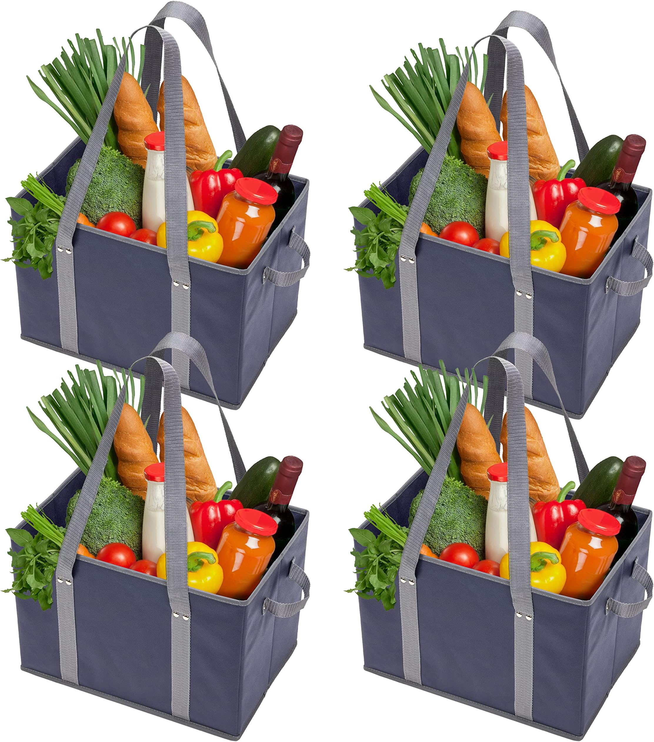 Amazon.com: BAG-THAT! 4pk Reusable Grocery Bags Shopping Bags Tote Box ...
