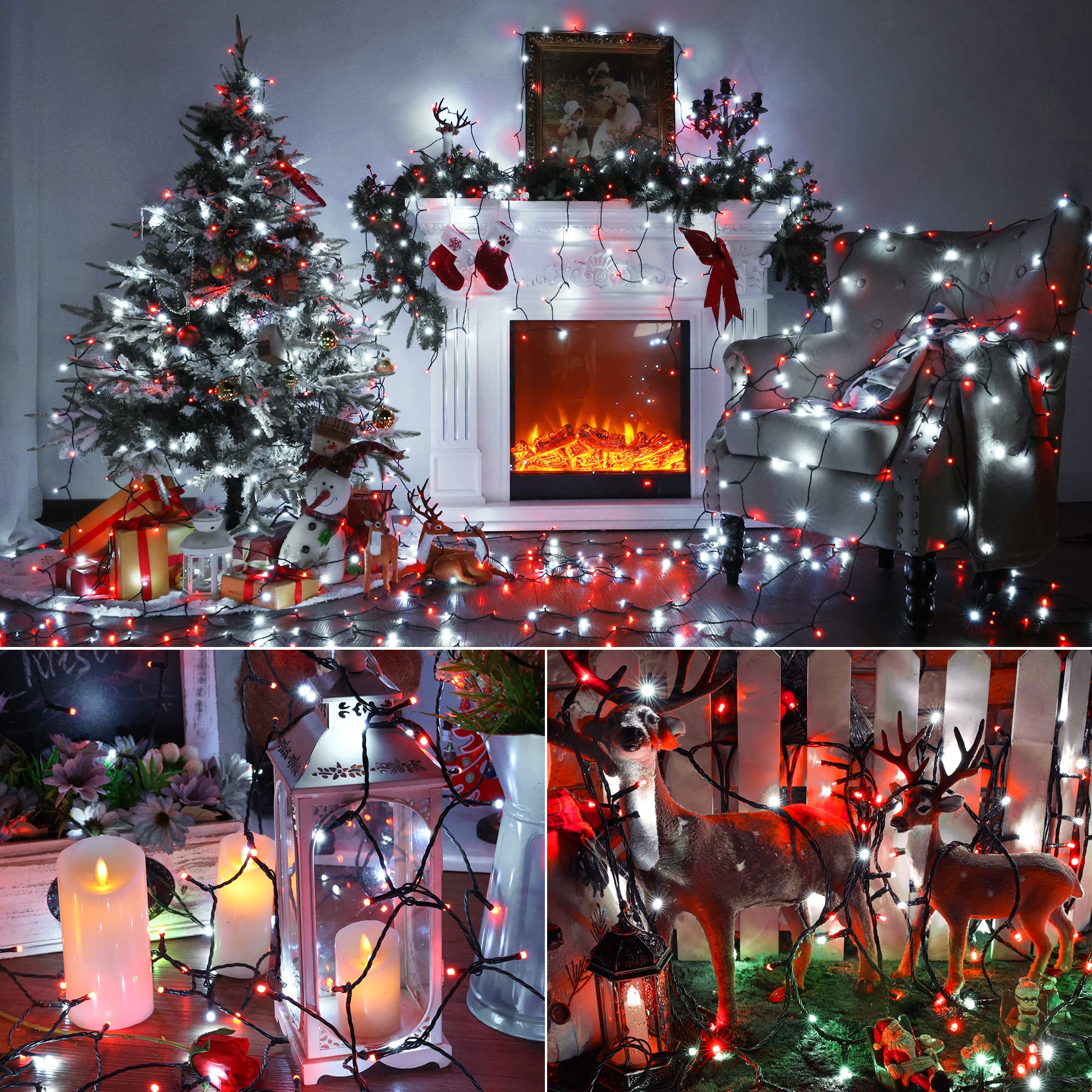 Snapklik.com : Brizled Red & White Christmas Lights, 78.74ft 240 LED ...