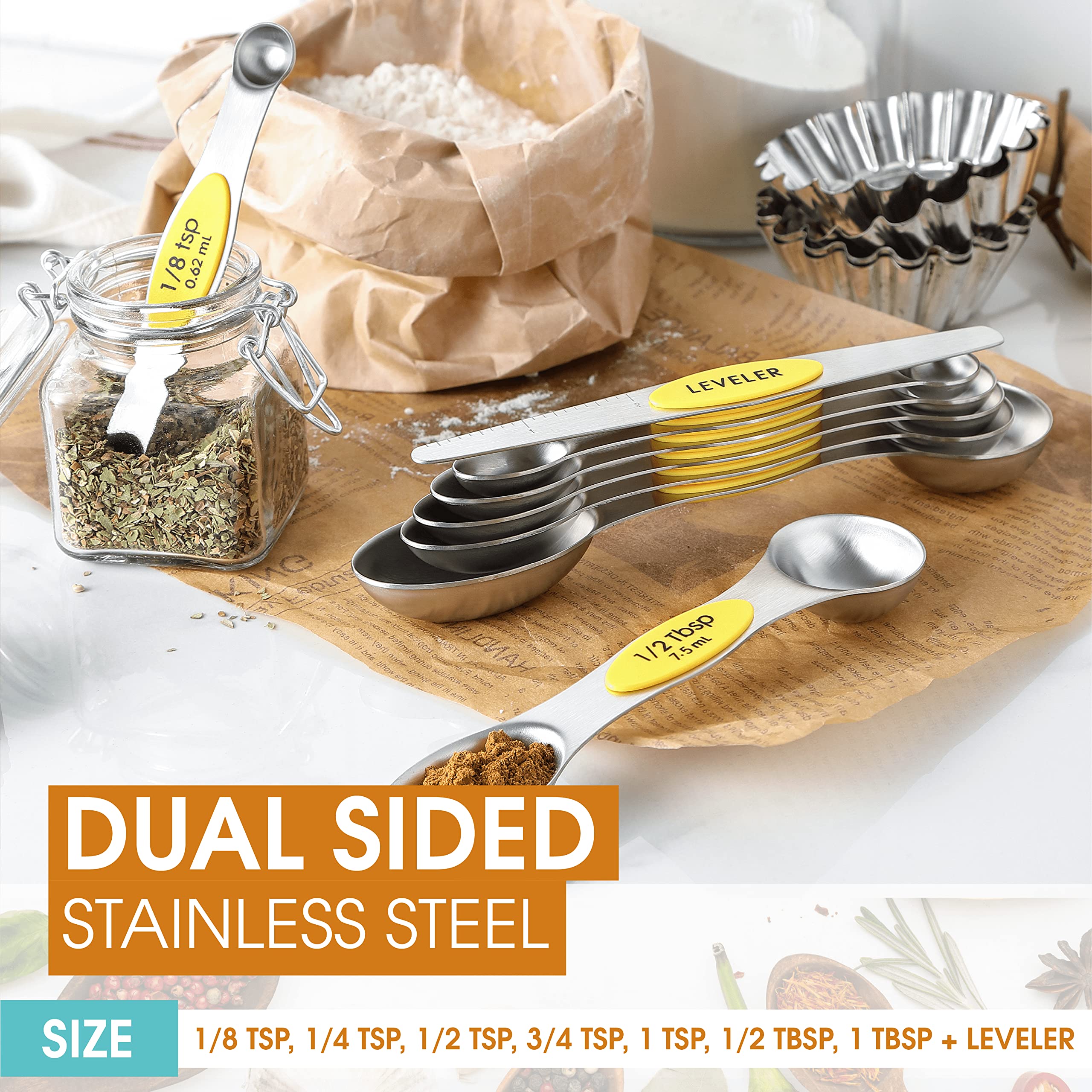 Snapklik.com : Spring Chef Magnetic Measuring Spoons Set