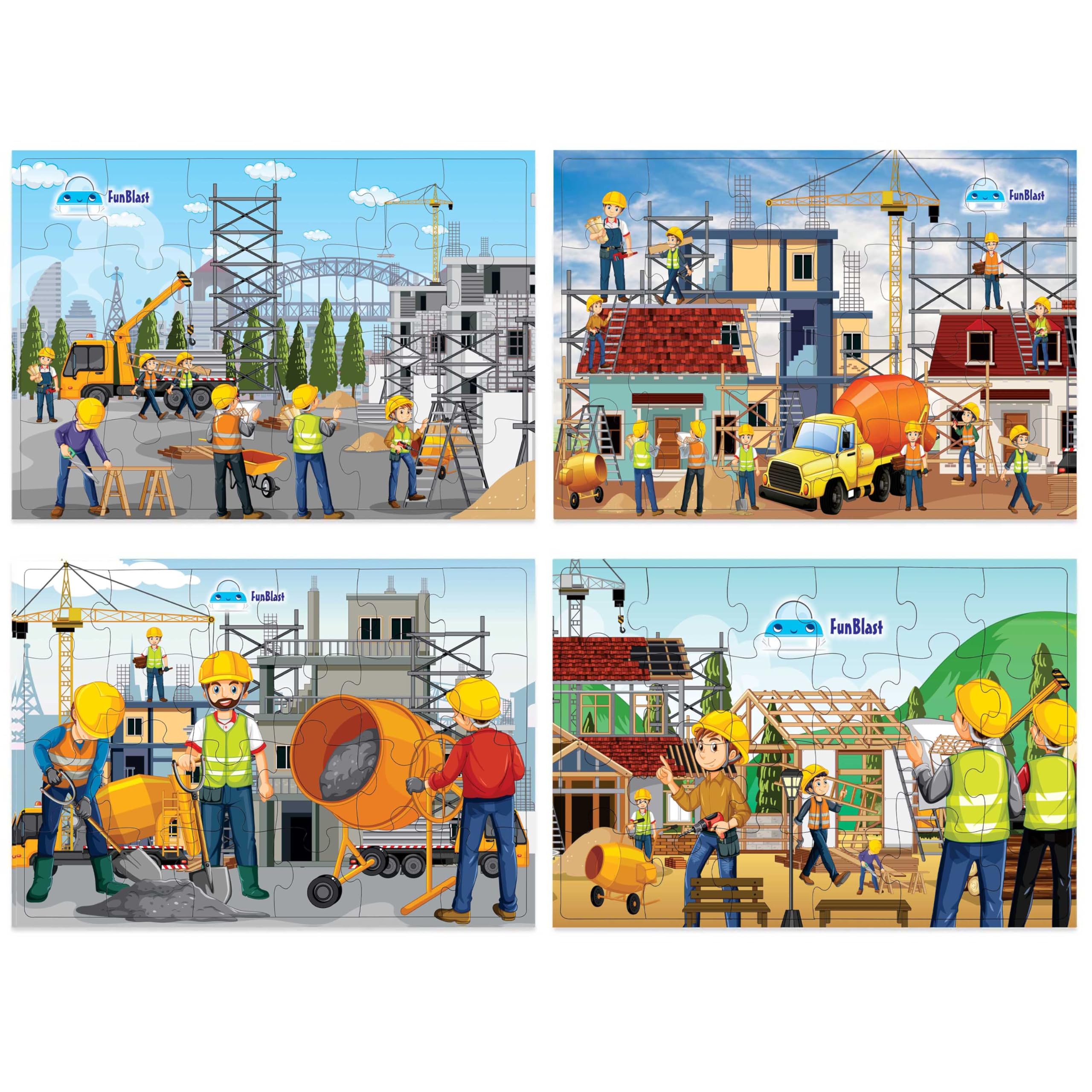 Buy FunBlast Jigsaw Puzzles for Kids, Building Construction Jigsaw ...