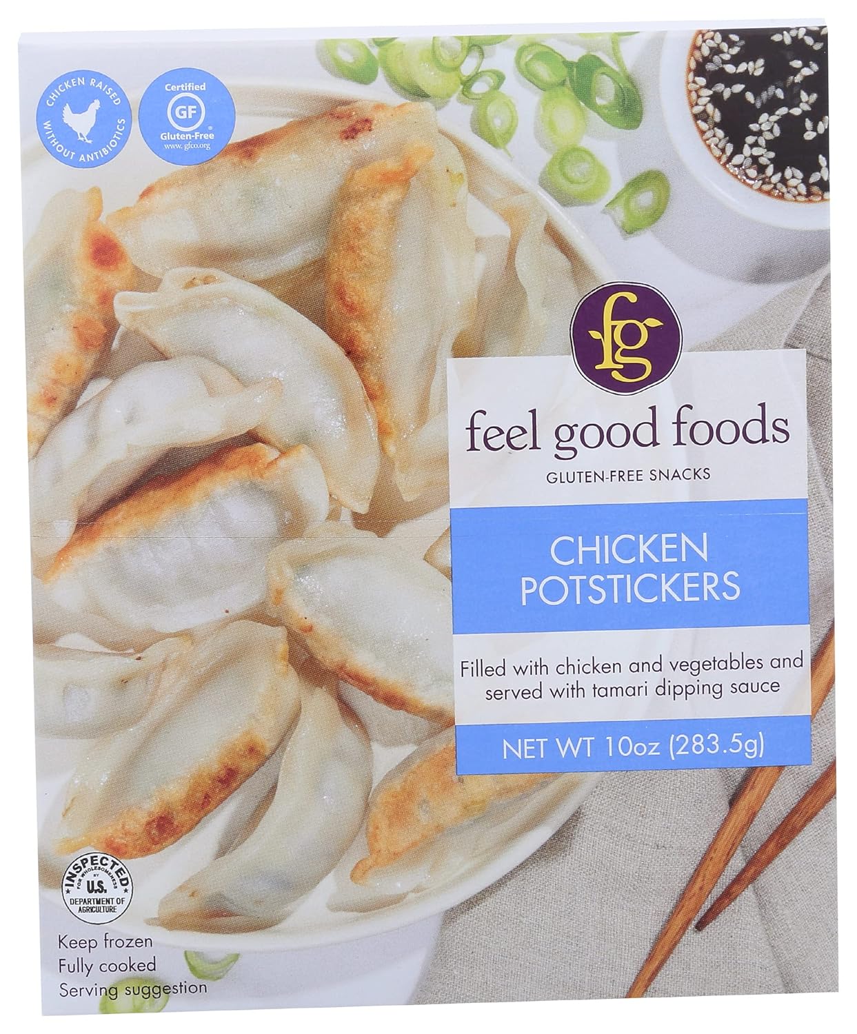 Amazon.com: Feel Good Foods, Potstickers Chicken Gluten Free, 10 Ounce ...