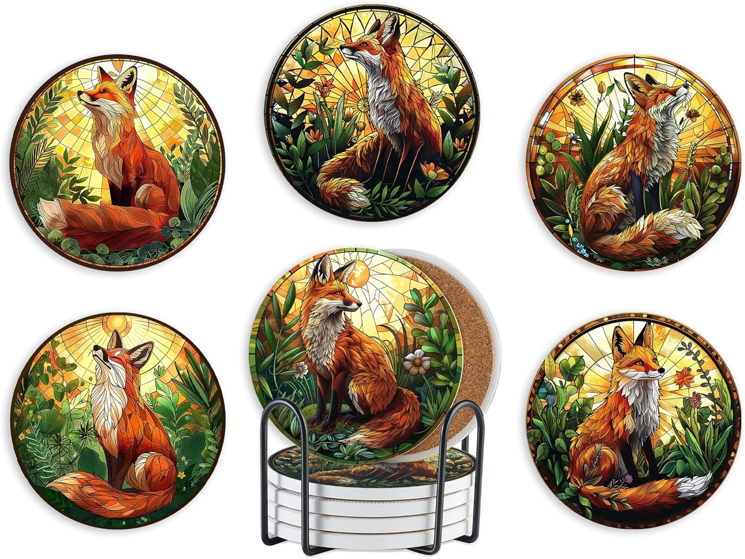 Amazon.com: Fox Gifts, Fox Themed Ceramic Coaster for Fox Lover ...