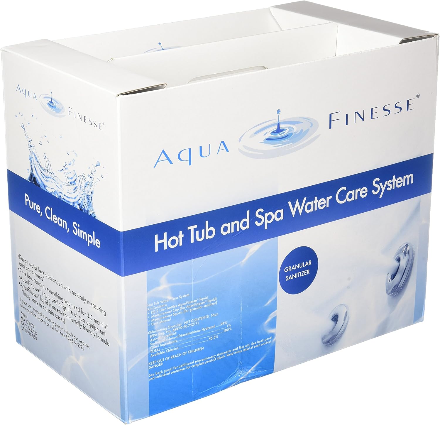 Amazon.com : AquaFinesse Hot Tube Water Care Kit - Dichlor (Powder ...