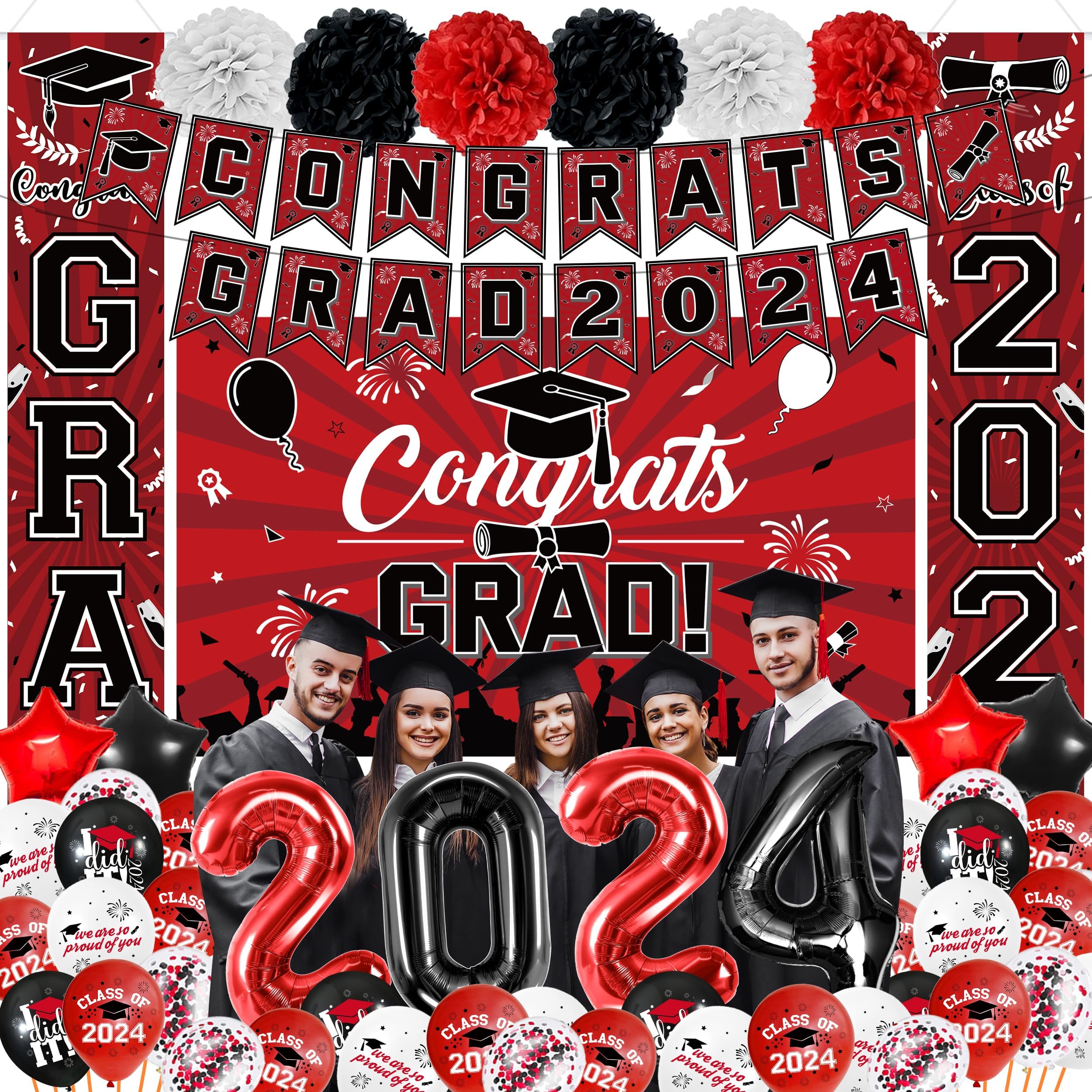 Amazon.com: Sumind 30 Pieces Graduation Party Decorations, Congrats ...
