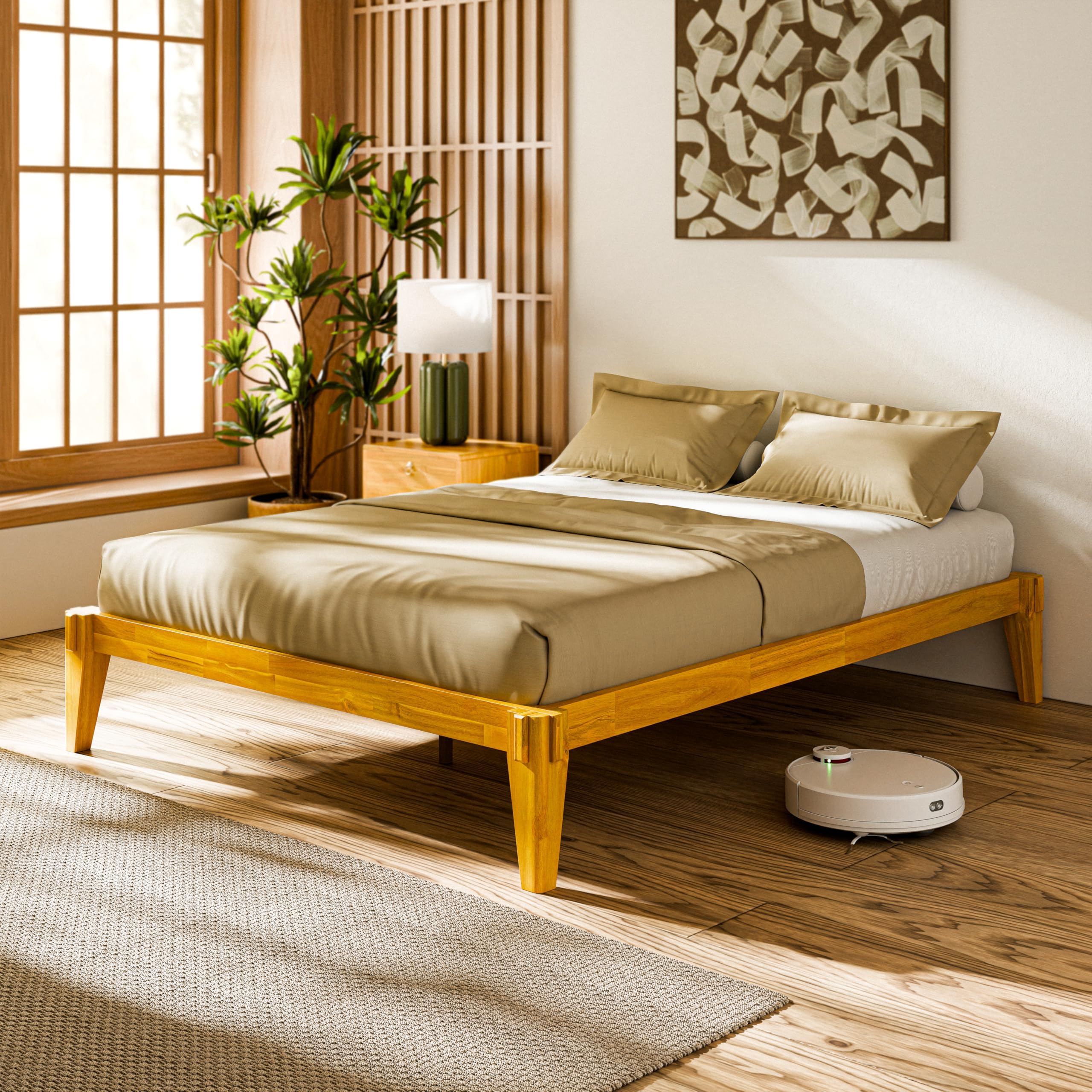 Amazon.com: Nexera 345405 Platform Bed Frame, Full|Natural Maple : Home ...