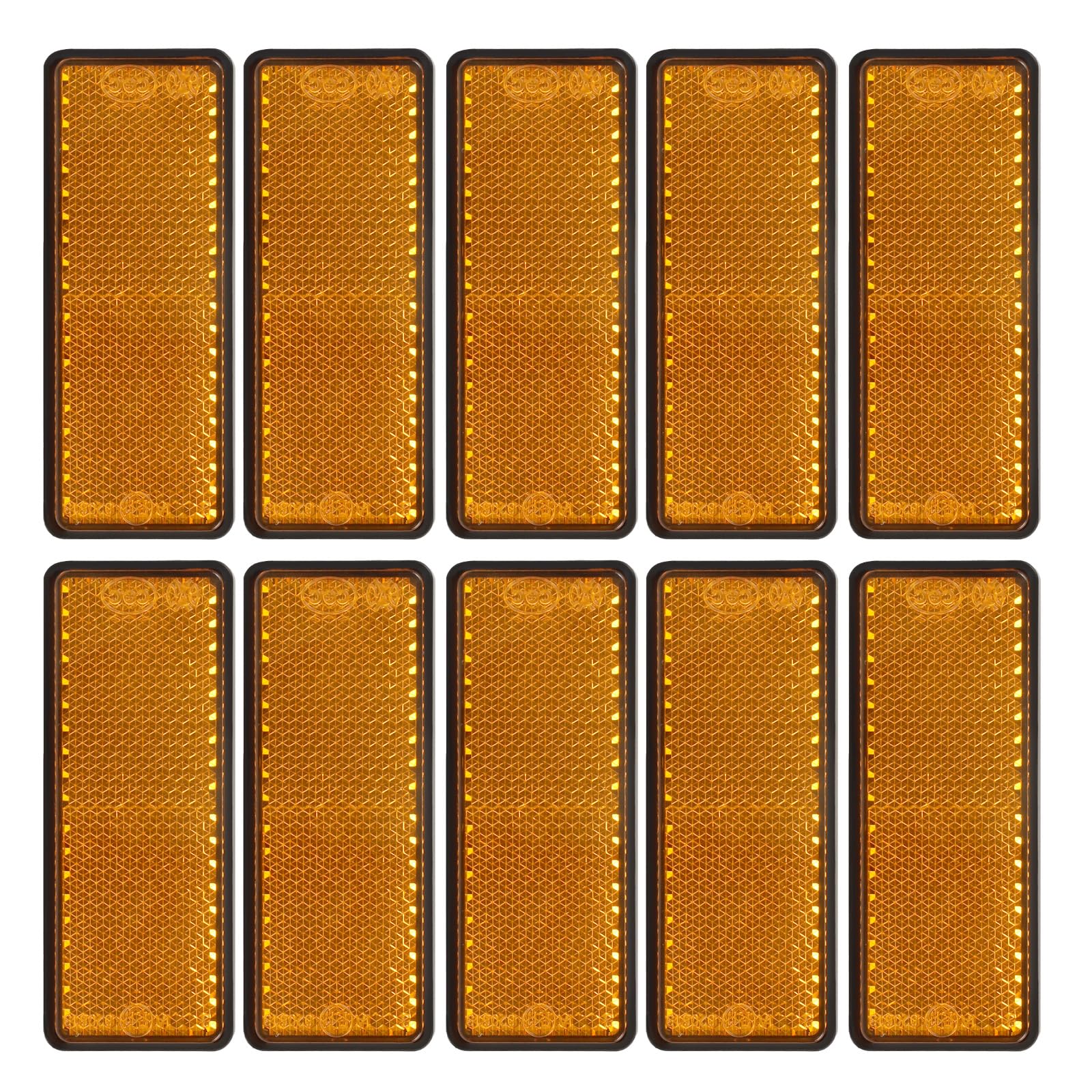 Amazon.com: Yinaolan 10 Pack Yellow Self Adhesive Rectangle Reflectors ...