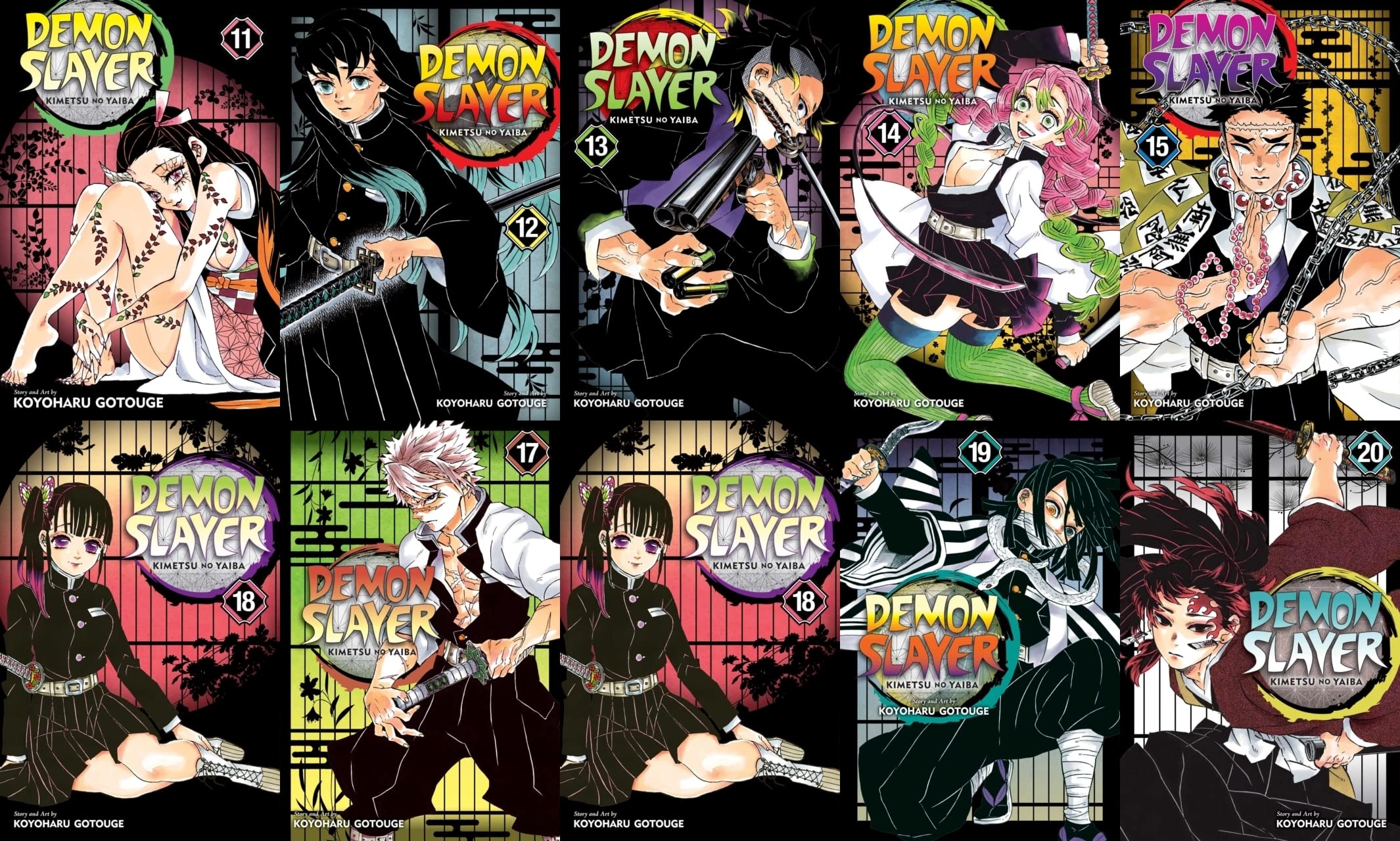 Demon Slayer collection volumes 11-20 by Koyoharu Gotouge. 10 book set ...
