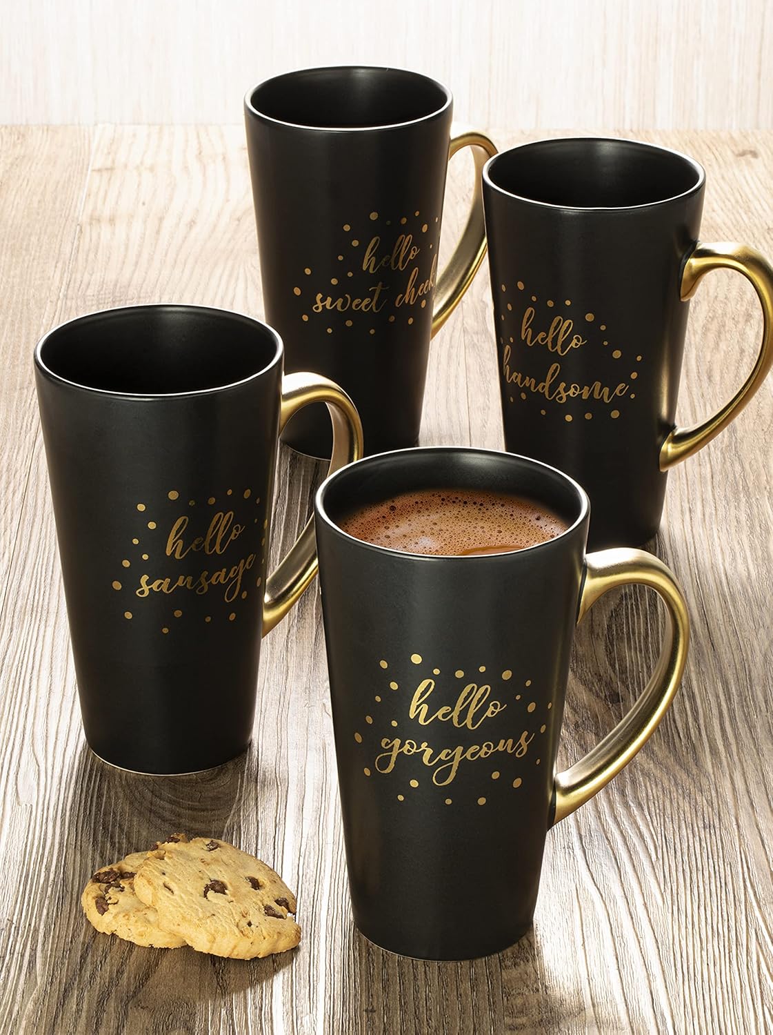 EMS UK LTD Waterside- 4 Piece Tall Hello Mug Set : Amazon.co.uk: Home ...
