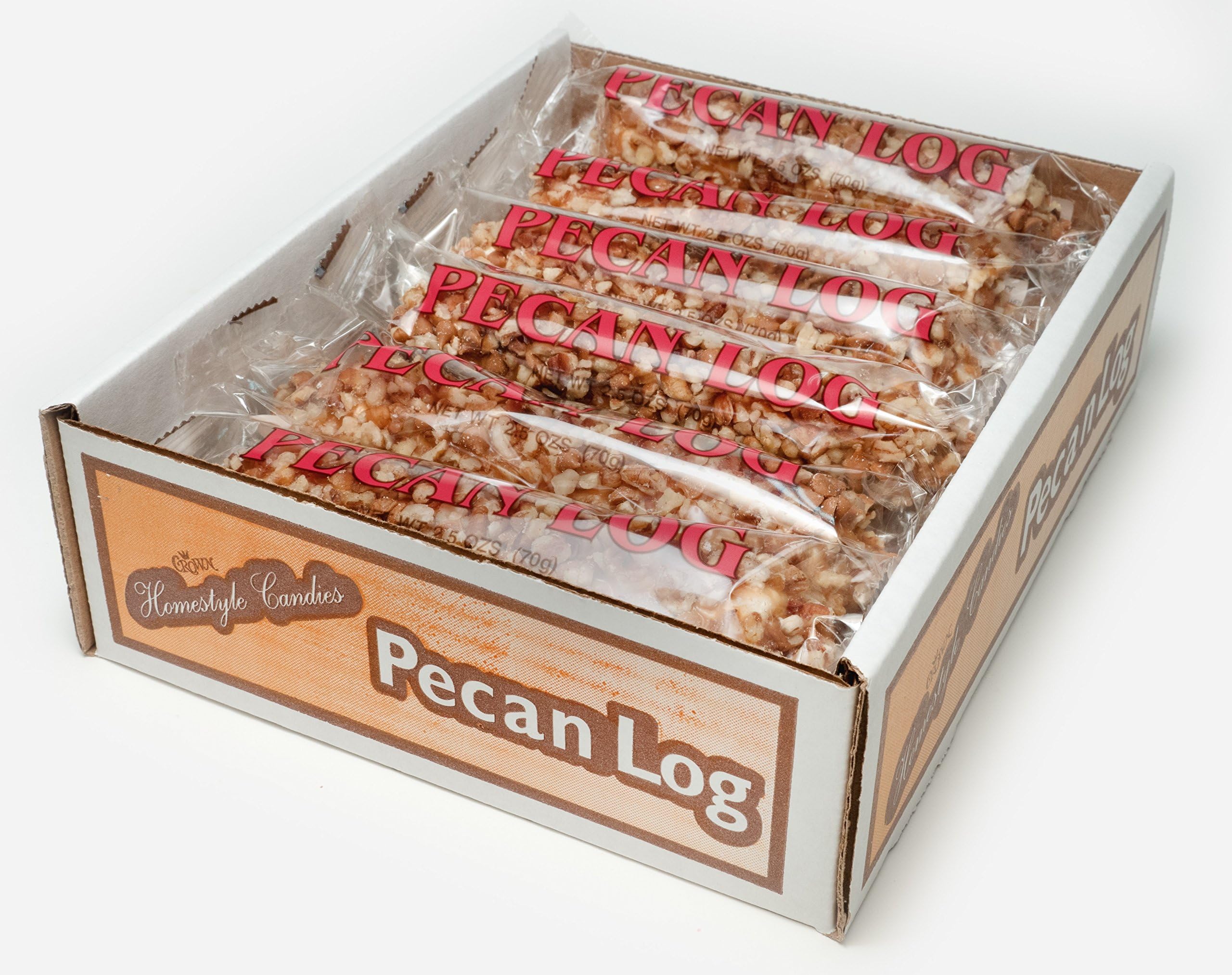 Amazon.com: Crown Candy Pecan Logs - 12 Individually Wrapped 2.5oz ...