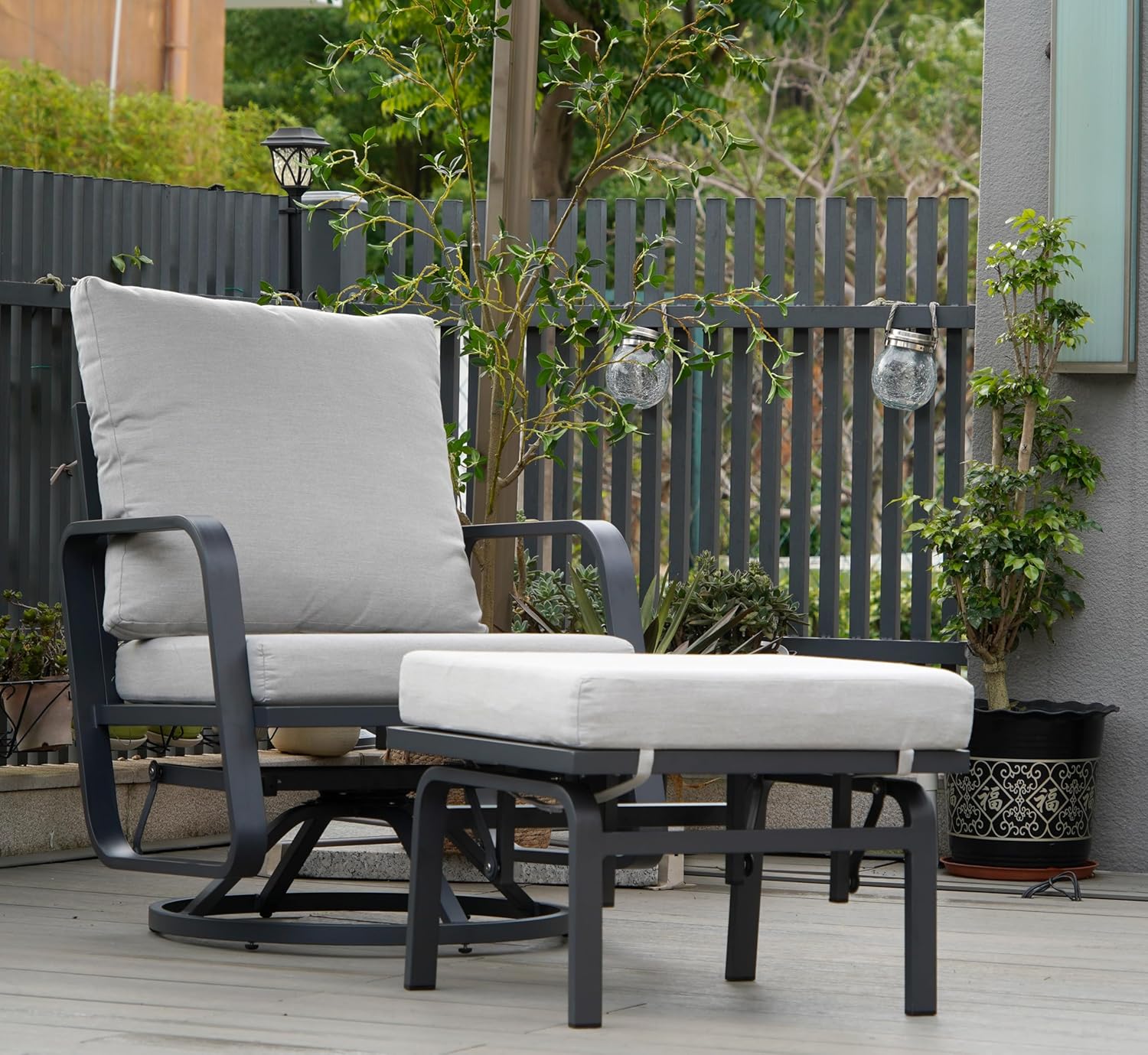 Amazon.com: Patio Glider Swivel Rocker Chair: 1pcs Aluminum Alloy ...