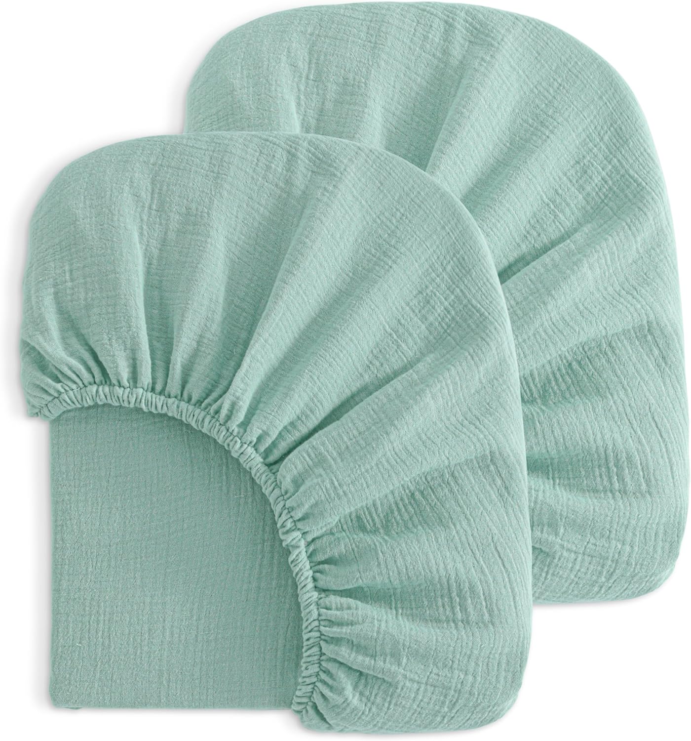 Amazon.com: NTBAY 2 Pack Muslin Cotton Mini Crib Sheets, Soft and ...