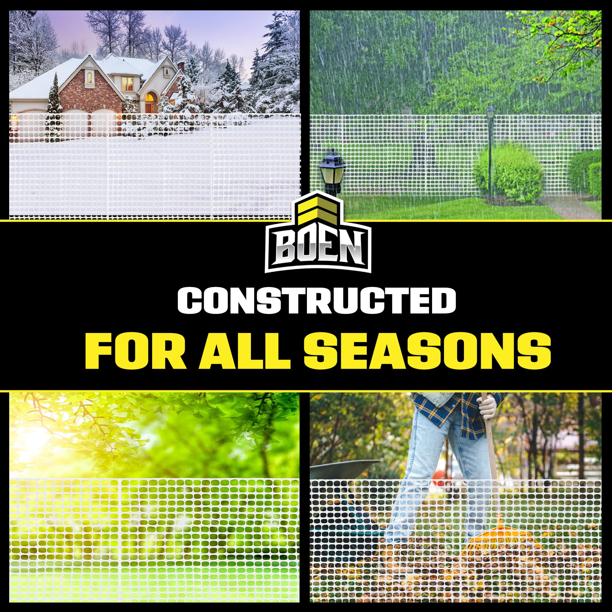 Snapklik.com : BOEN 4 X 100 White Temporary Fencing, Mesh Snow Fence ...