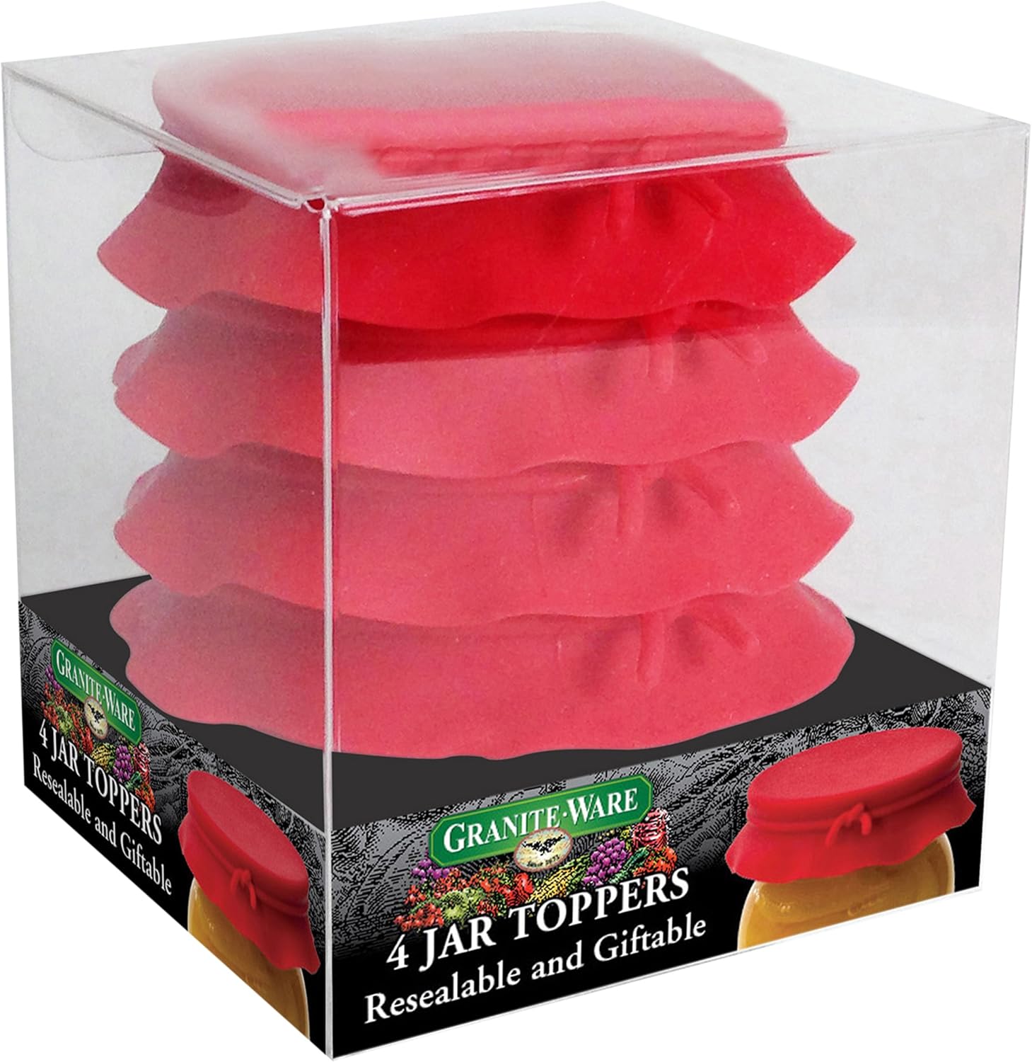 Amazon.com: Granite Ware Silicone Jar Toppers, Red, Set of 4: Home ...