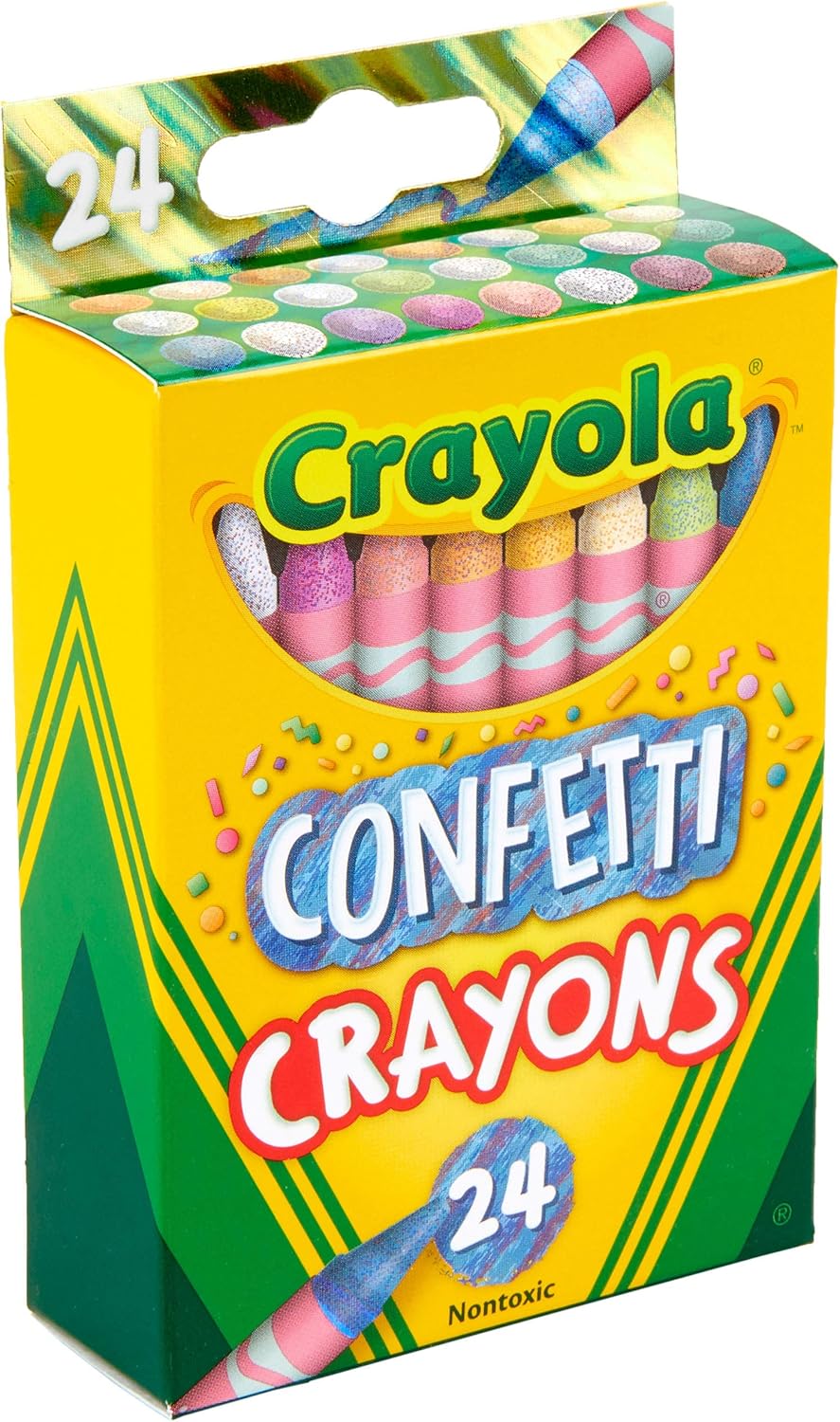 Crayola Confetti Crayons - Multi Color Kids Coloring Supplies, 24 Count ...