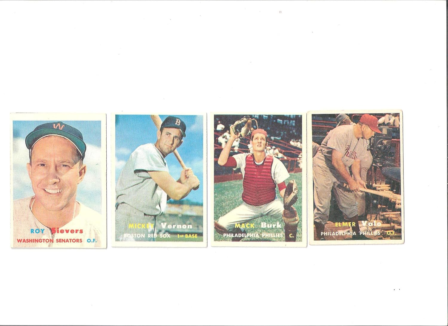 Amazon.com: 1957 Topps Baseball Cards very condition pack of 4 : Sports ...
