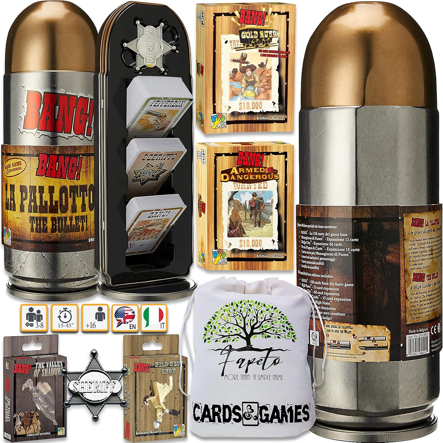 Amazon.com: Great Set Of BANG! -The Bullet- Card Game Base and ...