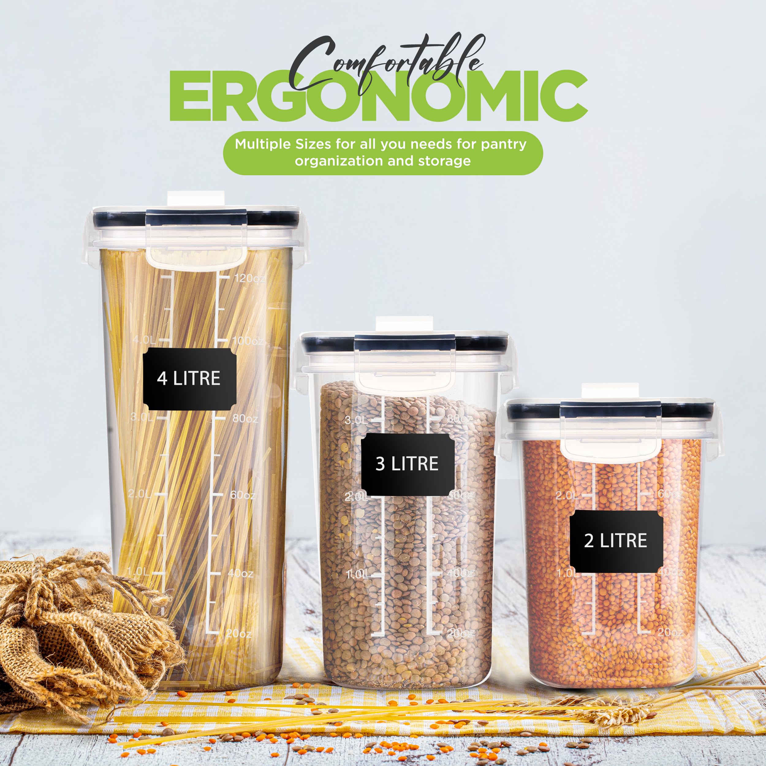 Snapklik.com : Utopia Kitchen Cereal Containers Storage - Liter ...