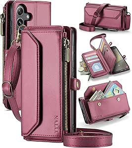 Amazon.com: YYTVN for Samsung Galaxy S23 FE Wallet Case with Zipper Card Holder & Crossbody ...