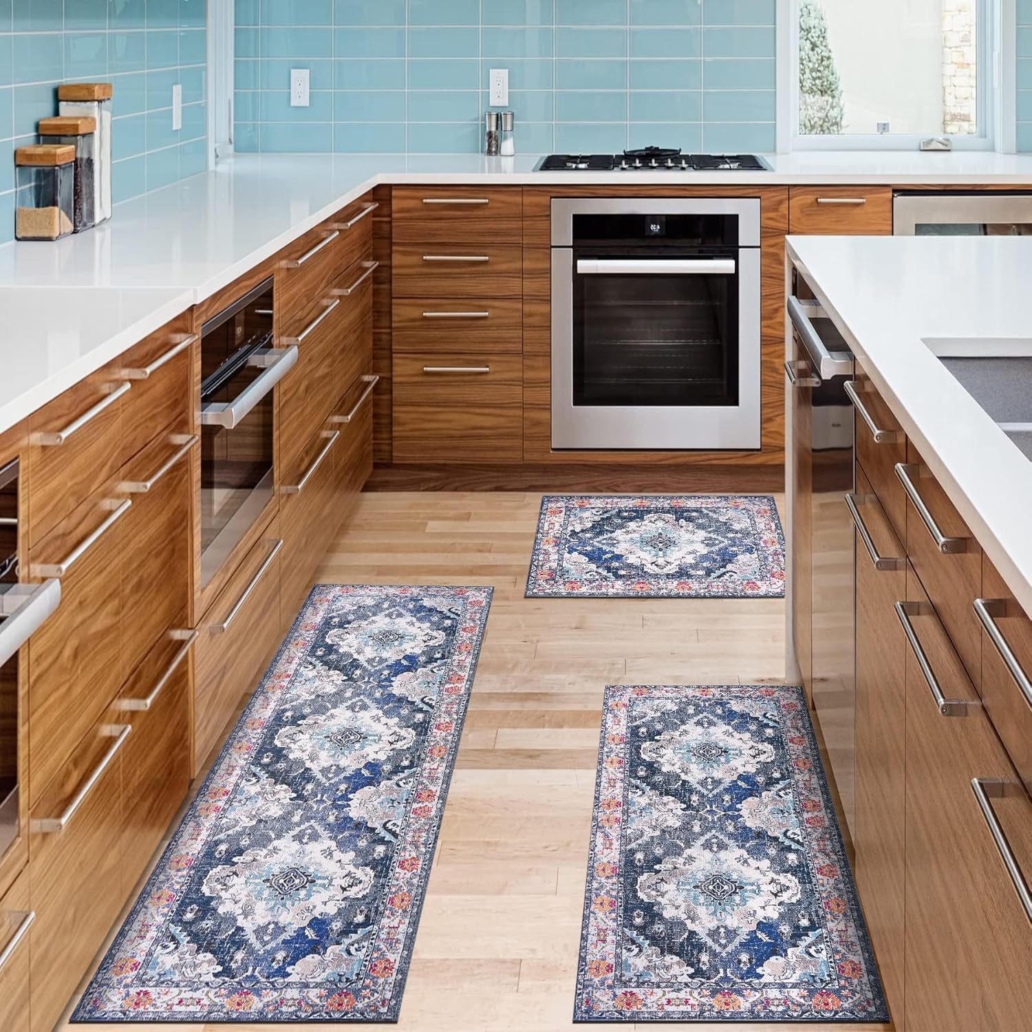 Amazon.com: MATBAR Kitchen Mats for Floor 3 Piece Set Kitchen Rug Boho ...