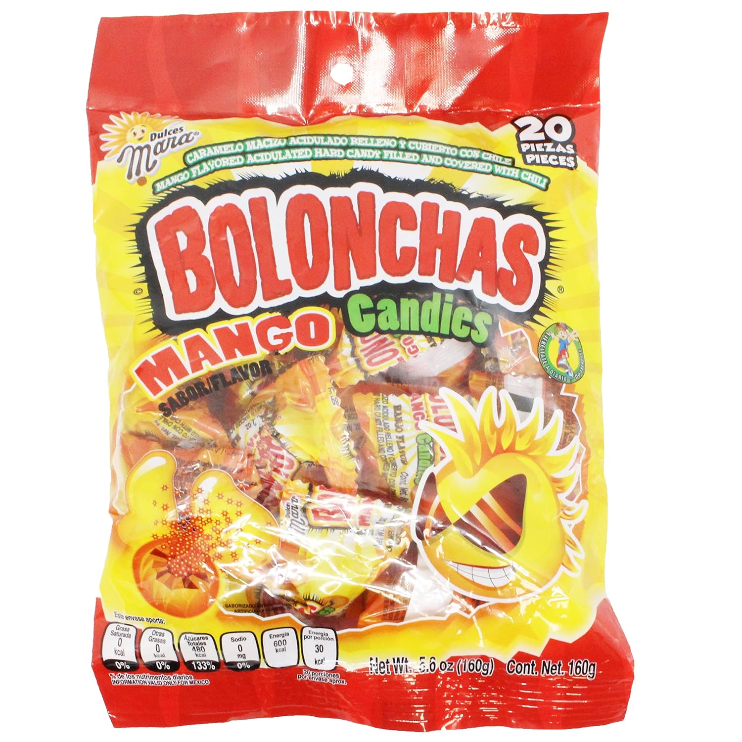 Amazon.com : Dulces Mara Bolonchas Mango Flavor Mexican Candy (1 x 5.6 ...