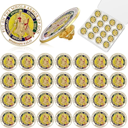 Amazon.com: Riceshoot 30 Pcs Put on the Whole Armour of God Lapel Pins ...
