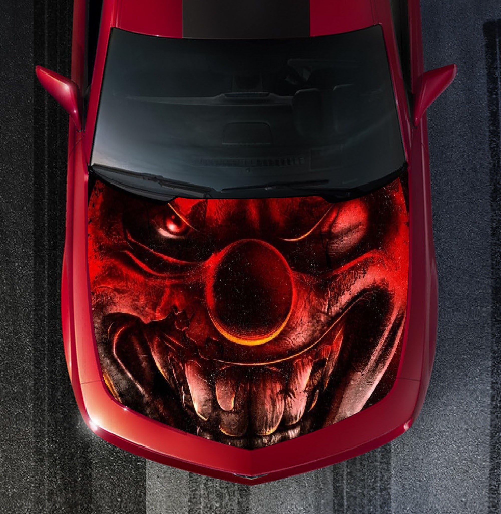 Amazon.com - H23 Evil Clown - Hood WRAP - Wraps Decal Sticker Tint ...