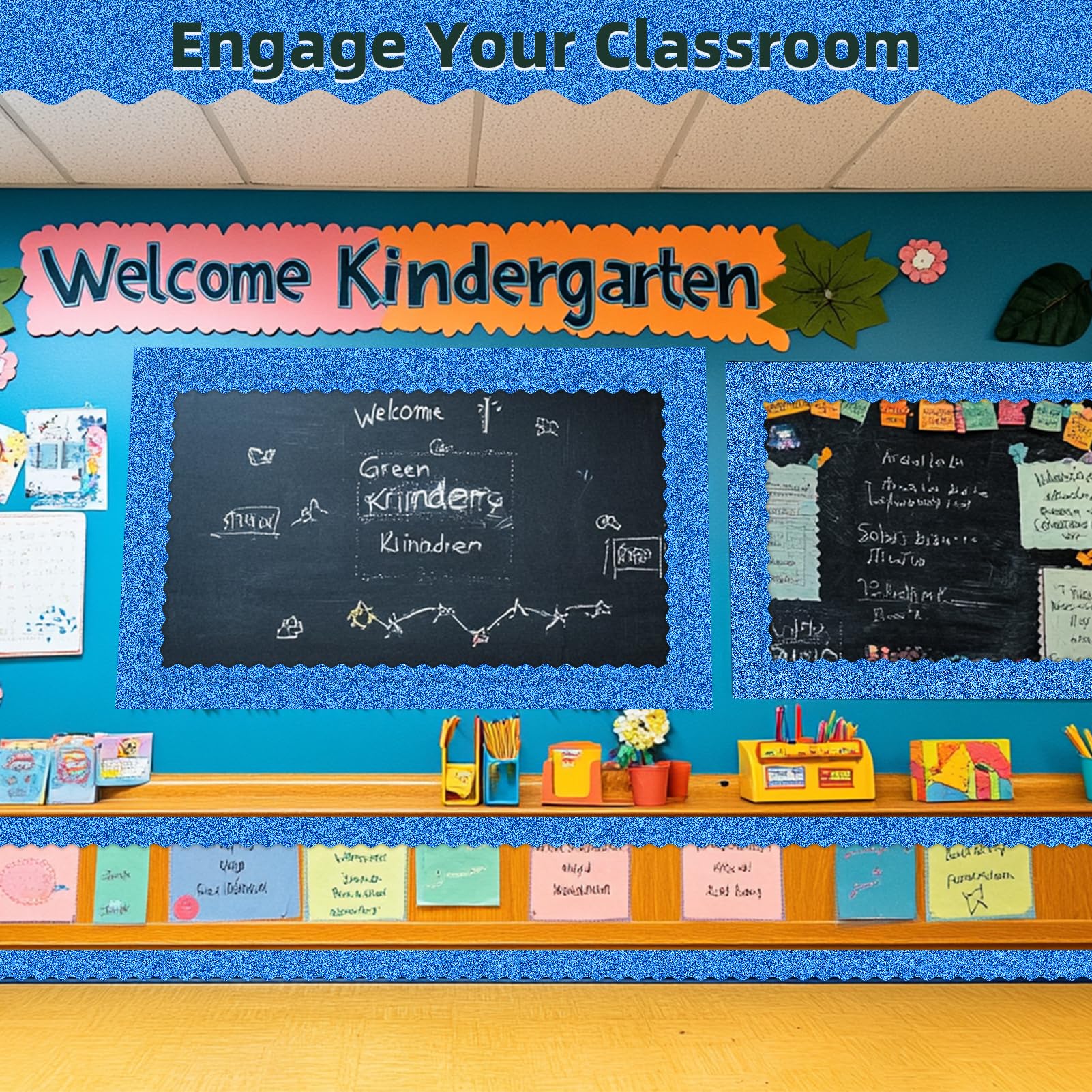 Snapklik.com : 3 Rolls 98.4 Ft Glitter Bulletin Board Borders Set ...