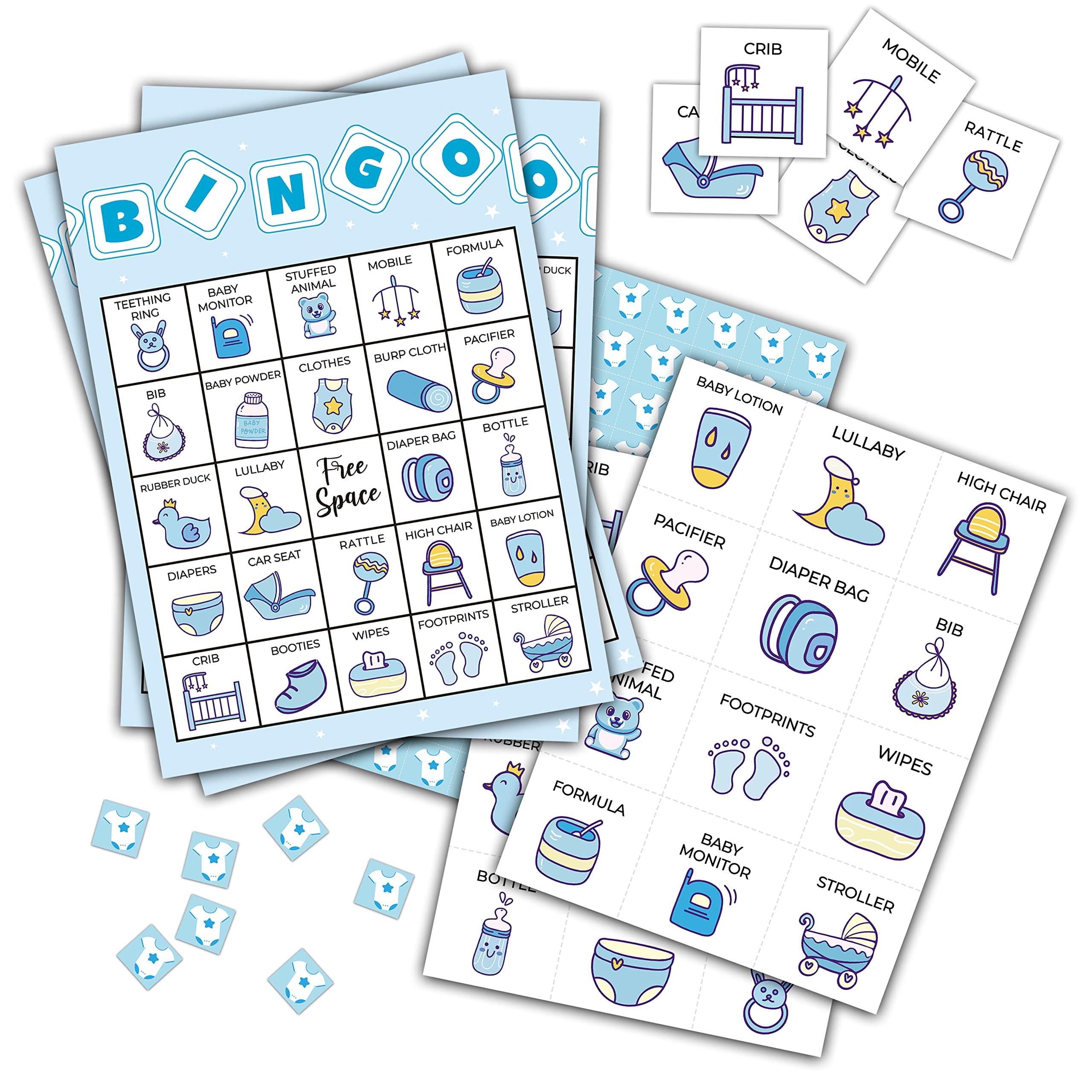 Amazon.com: Levitatinyear Baby Shower Bingo Game, Gender Reveal Themed ...