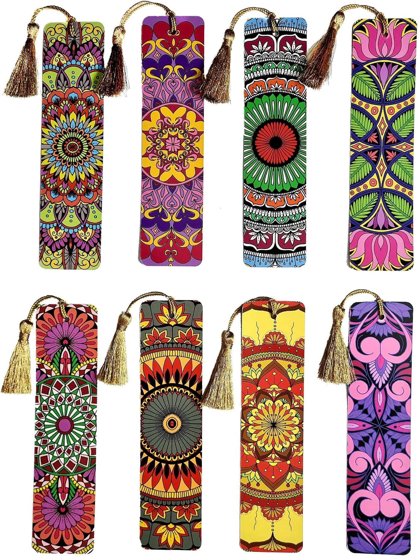 Ambiyaa Handmade Mandala Bookmarks Set of 8 Bookmarks with Tassel ...