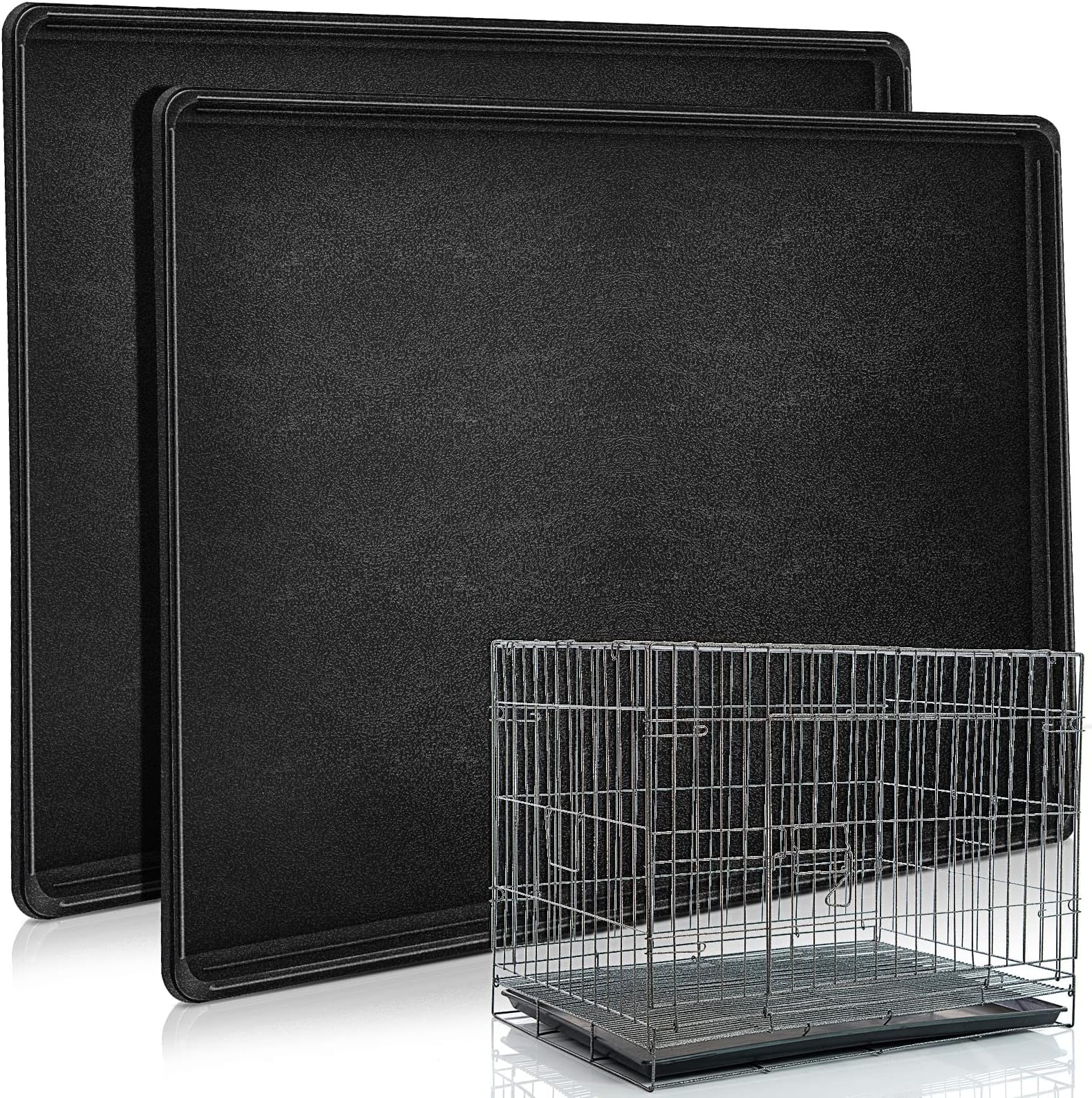 Amazon.com : Cunno 2 Pcs Replacement Dog Crate Pan Dog Crate Tray ...