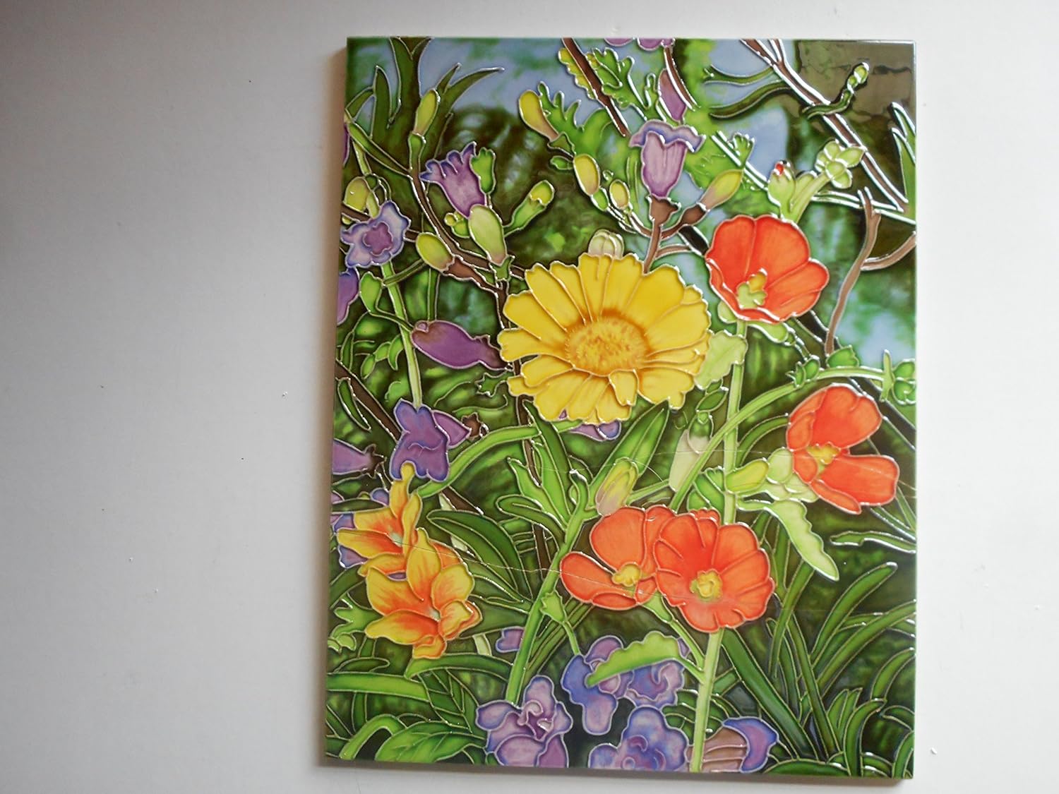 Amazon.com: Wildflower ceramic art tile 8 x 8 inches: Home & Kitchen