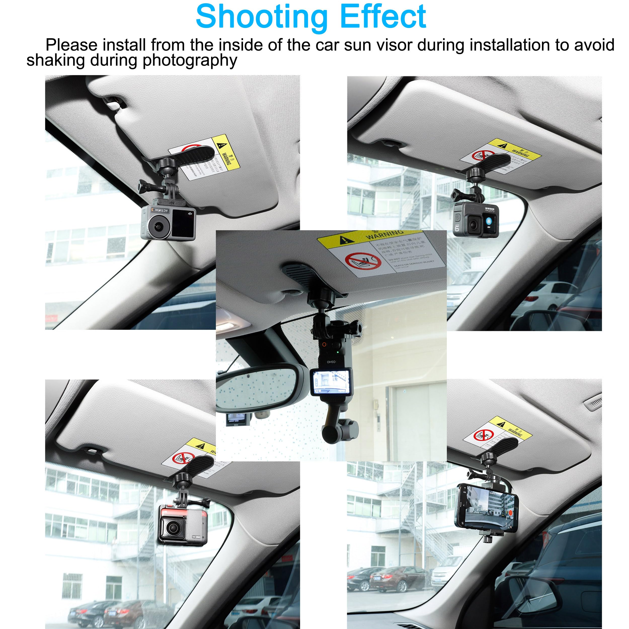 Snapklik.com : PellKing Car Visor Camera Mount For DJI Osmo Pocket 3 ...