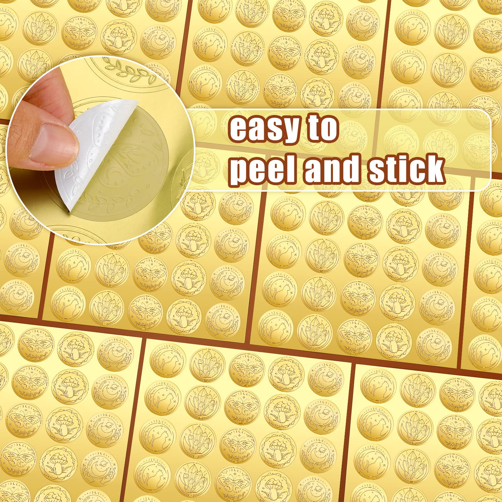 Snapklik.com : Chinco 500 Pieces Gold Embossed Envelope Seals Stickers ...