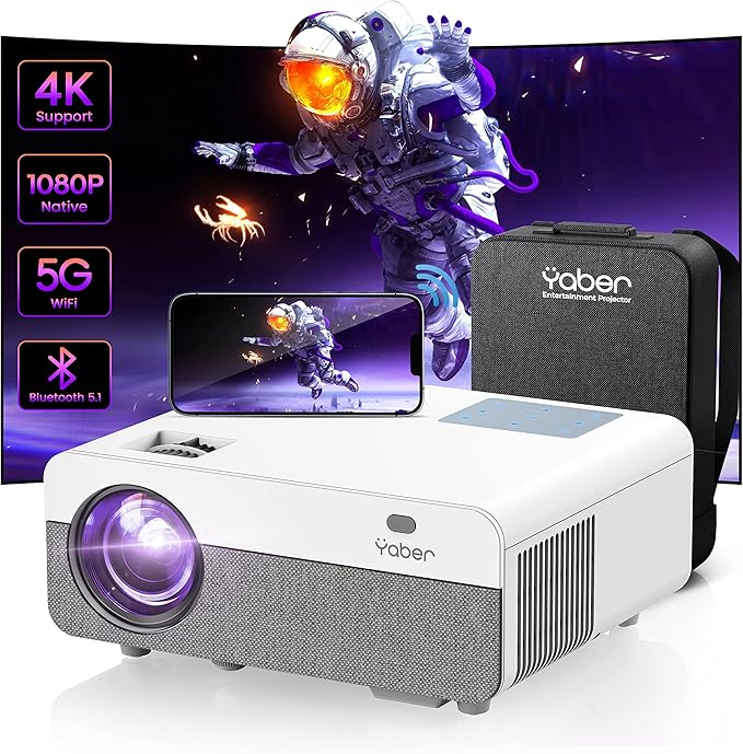 YABER Beamer, Full HD 1080P 9800 Lumens Beamer 5G WiFi Bluetooth Beamer ...