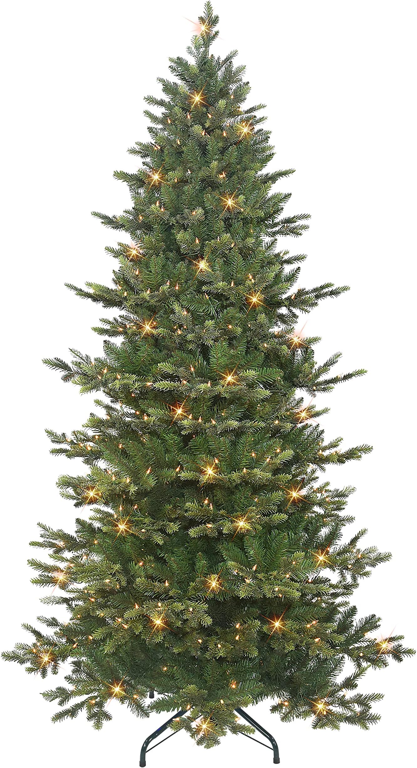 Amazon.com: 7.5 ft Pre-lit Slim Balsam Fir Tree, 3335 PE/PVC Tips, 500 ...