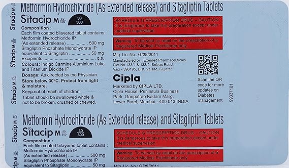 Sitacip M 50/500 - Strip of 10 Tablets : Amazon.in: Health & Personal Care