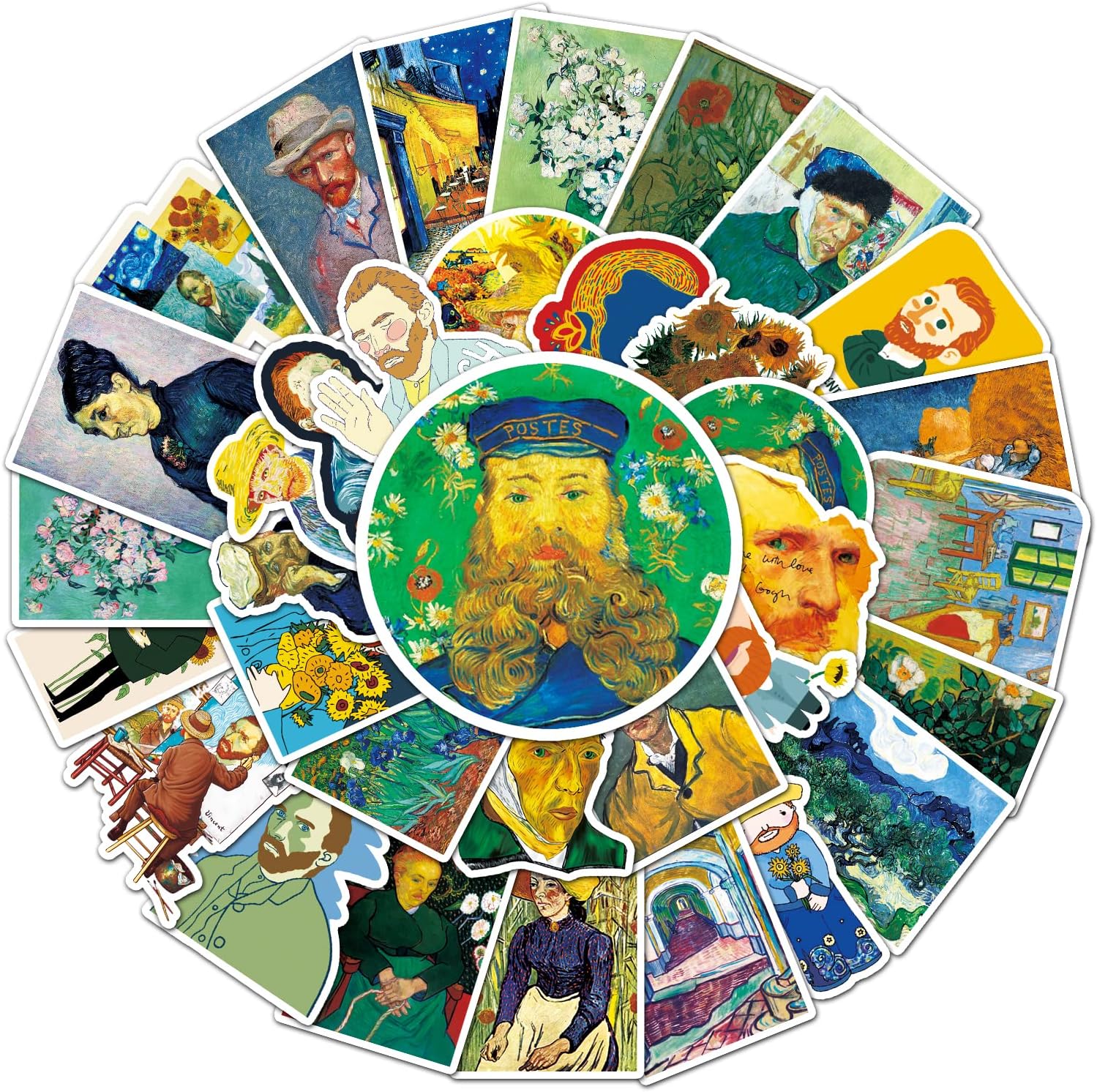 Amazon.com: 50pcs Art Stickers Oil Painting Small Stickers,Artist ...