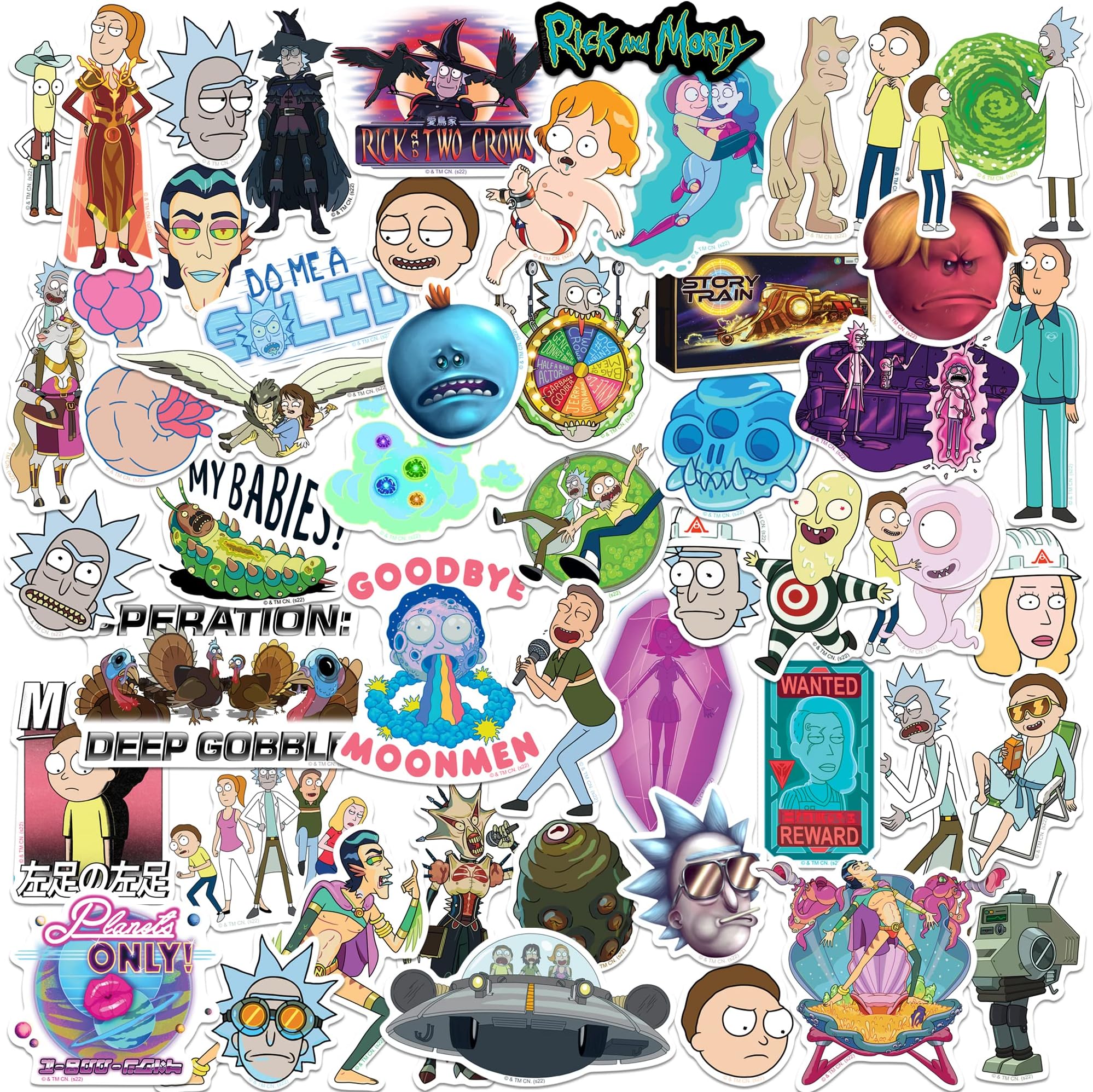 Amazon.com: Rick and Morty Sticker Pack Die Cut Vinyl Large Deluxe ...