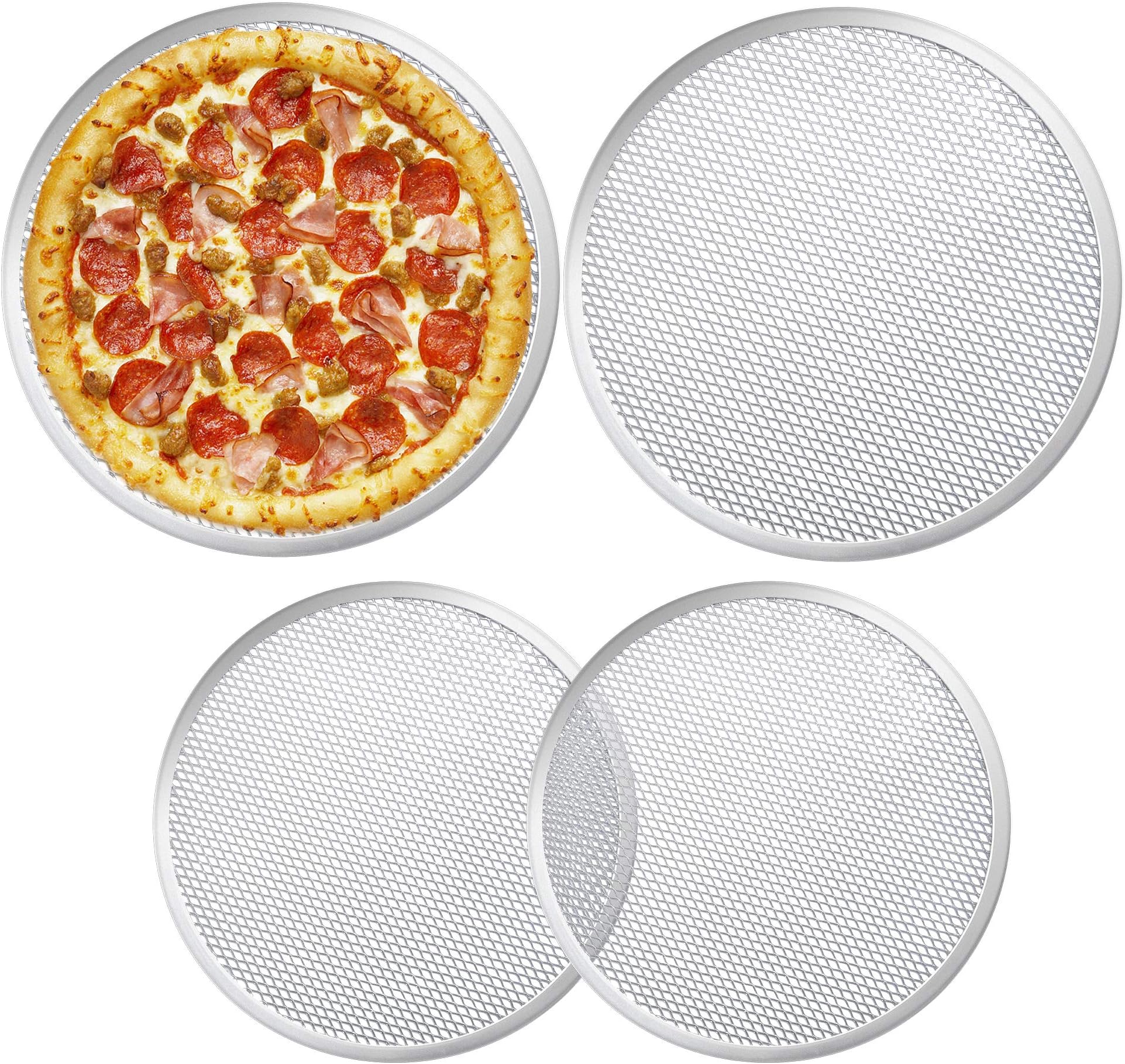 Amazon.com: Pizza Screen, 3PCS Aluminum Alloy Seamless Pizza Screen Non ...