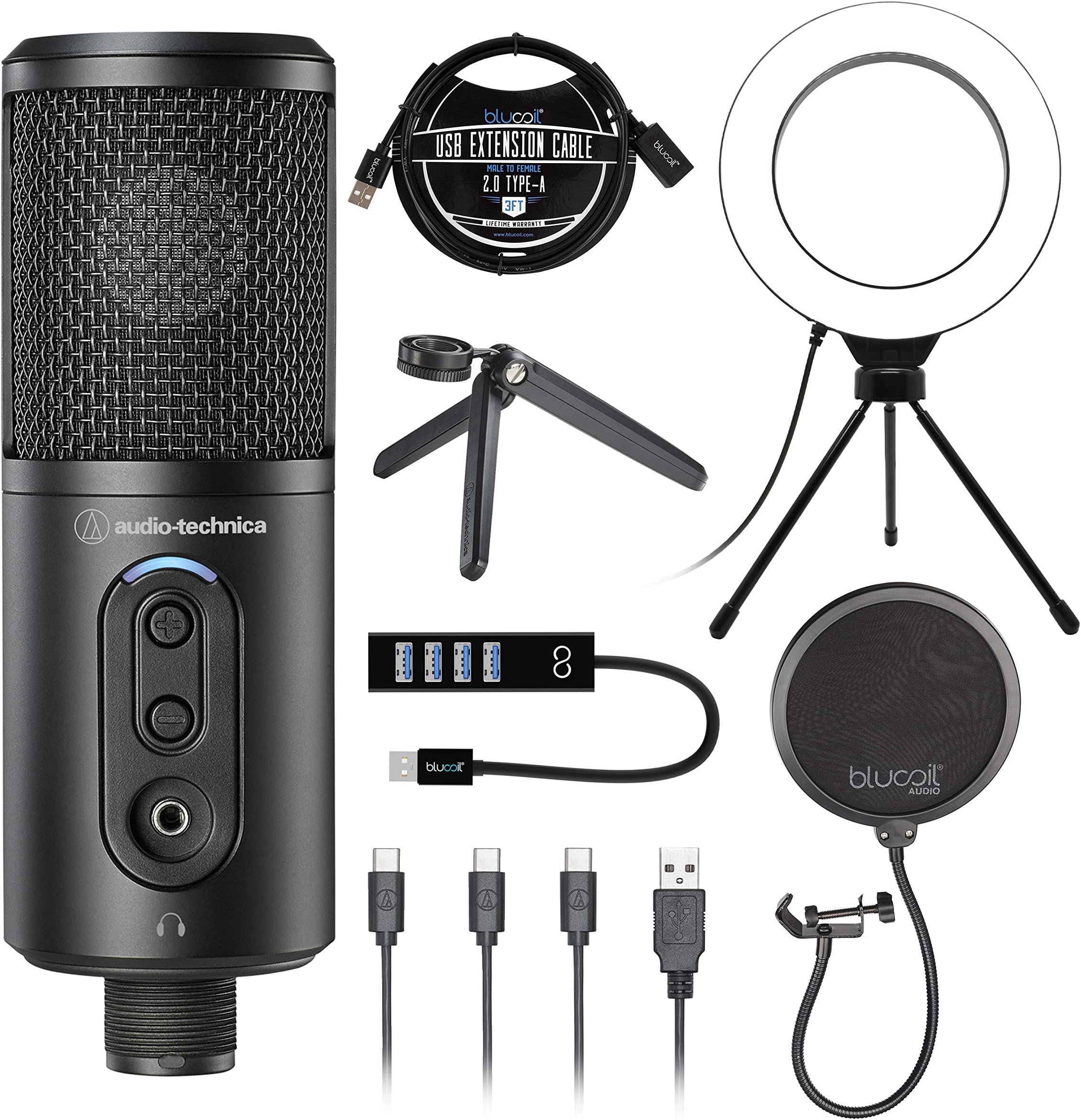 Amazon.com: Audio-Technica ATR2500x-USB Cardioid Condenser Microphone ...