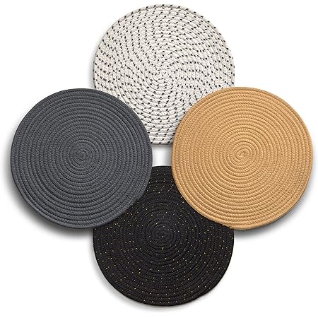 Amazon.com: Woven Trivet Placemats Table Mats: Humbson 6Pcs Round ...