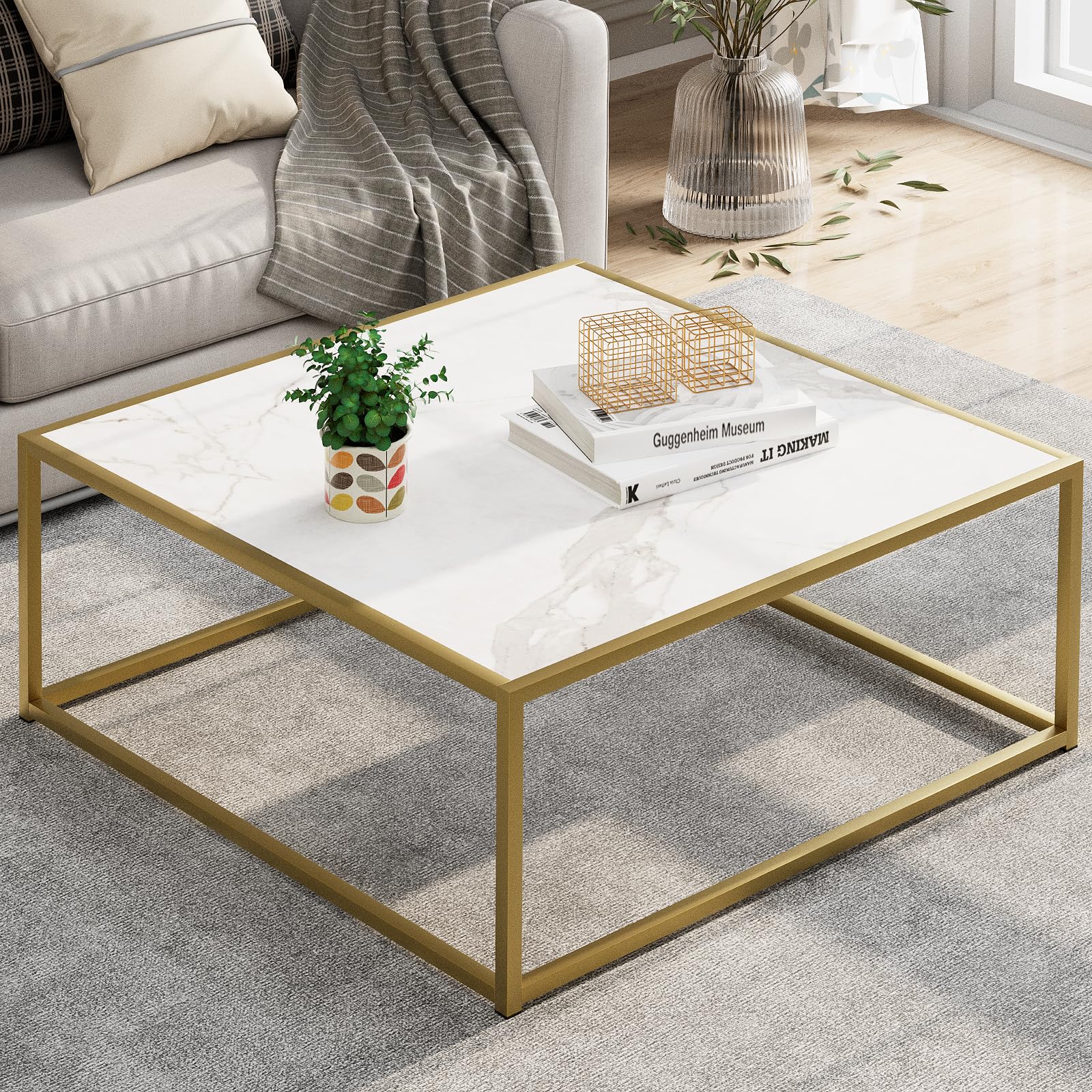 Amazon.com: Square Coffee Tables for Living Room,Small Center Table for ...