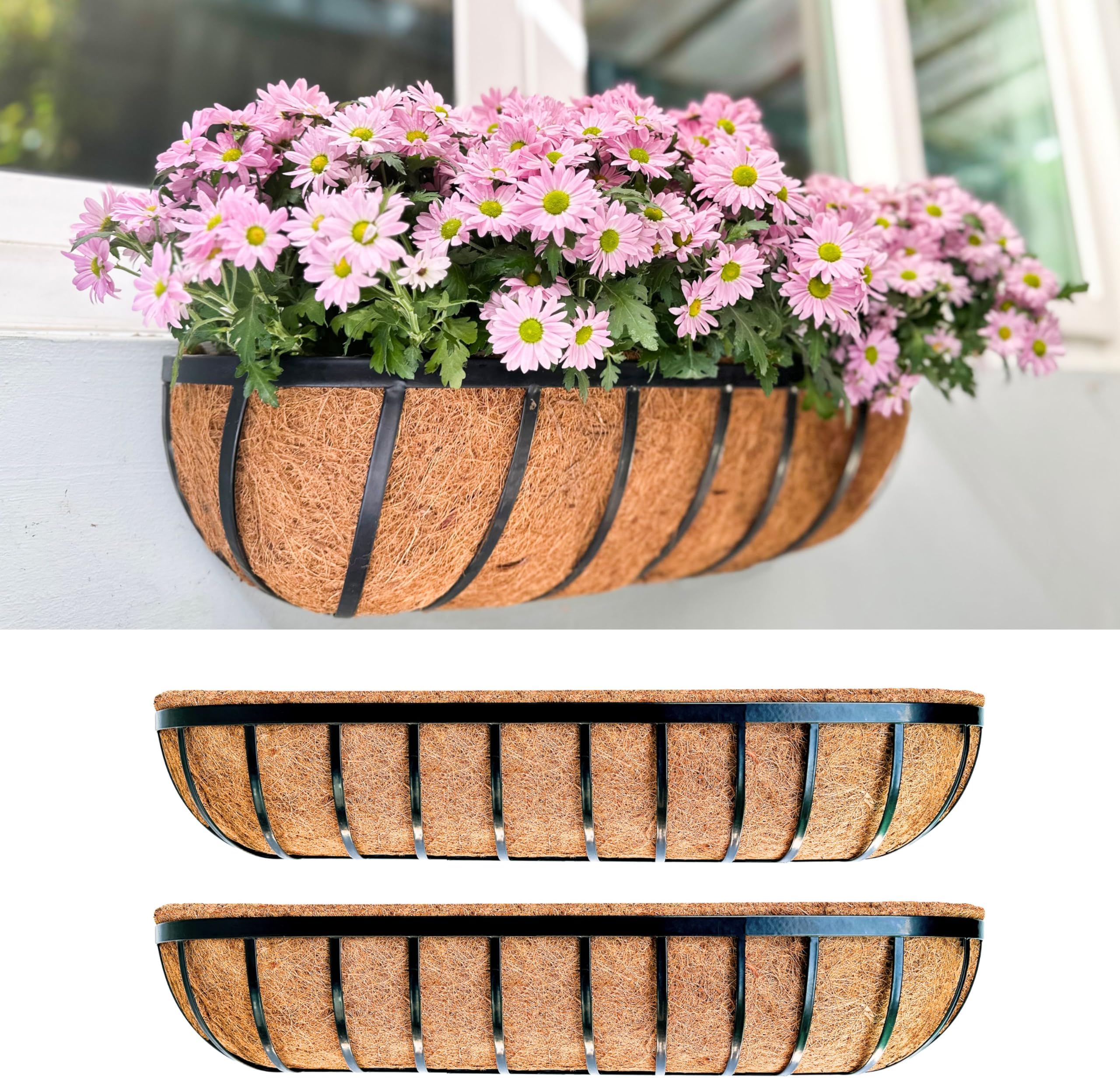 Amazon.com : Sunnychicc 4 Sets 36 Inch Window Deck Railing Planters ...