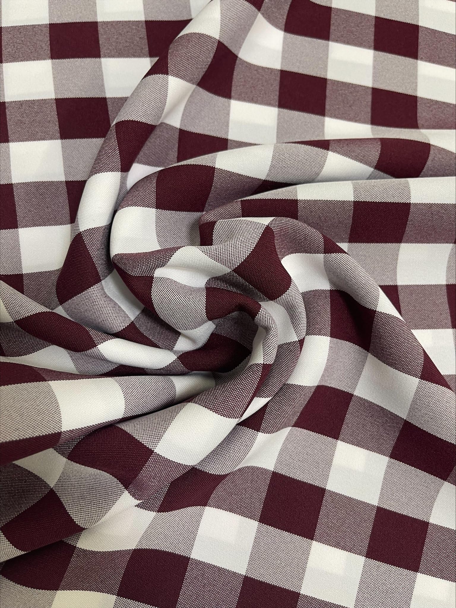 Amazon.com: 1" Checkered Gingham PolyPoplin Fabric by The Yard - 60 ...