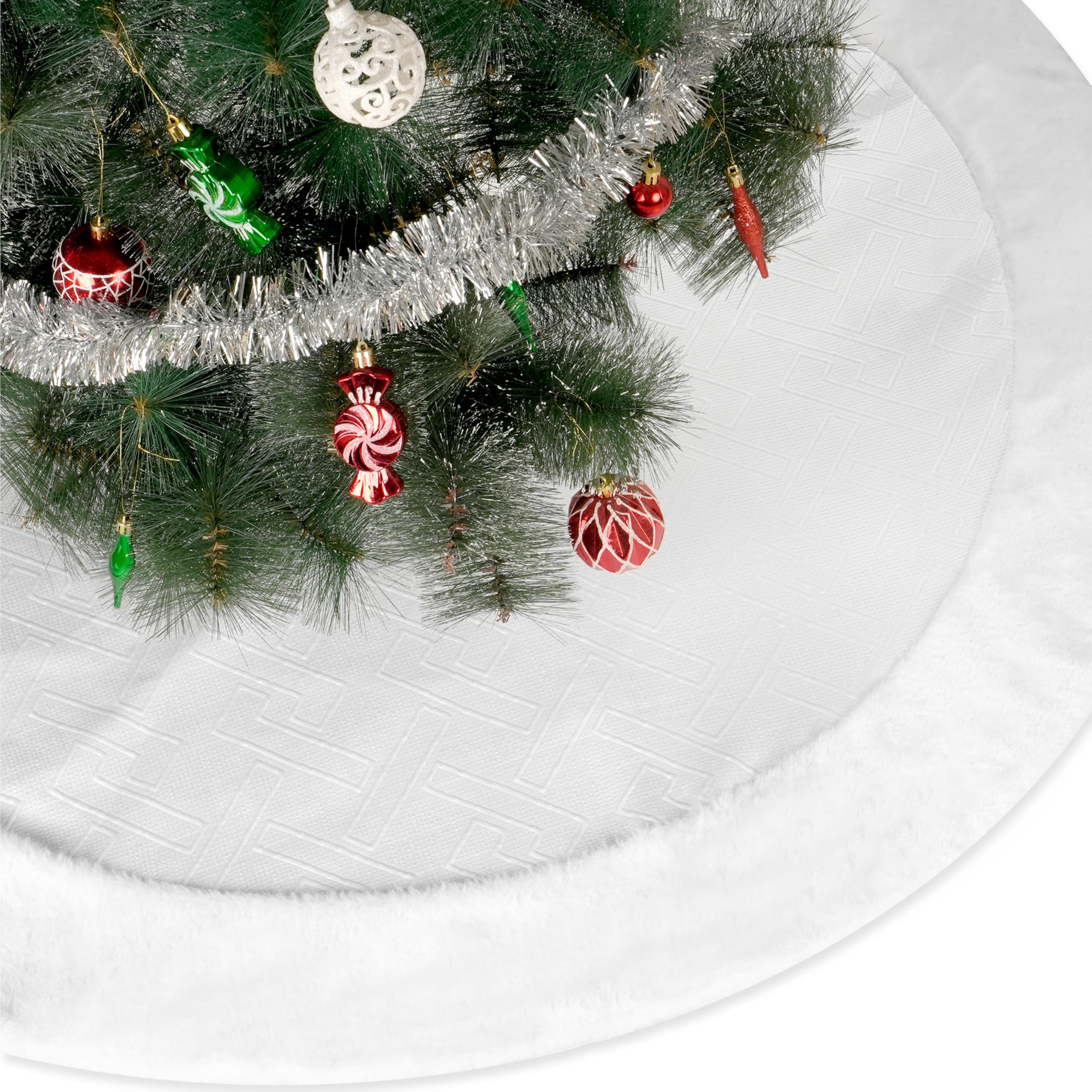 Amazon.com: Christmas Tree Skirt,24inch White Tree Skirt for 2-4Ft ...