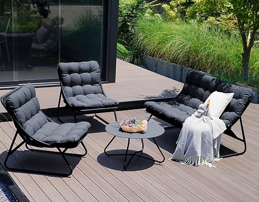 Amazon.com: Grand patio Outdoor & Indoor 4-Piece Conversation Set E ...