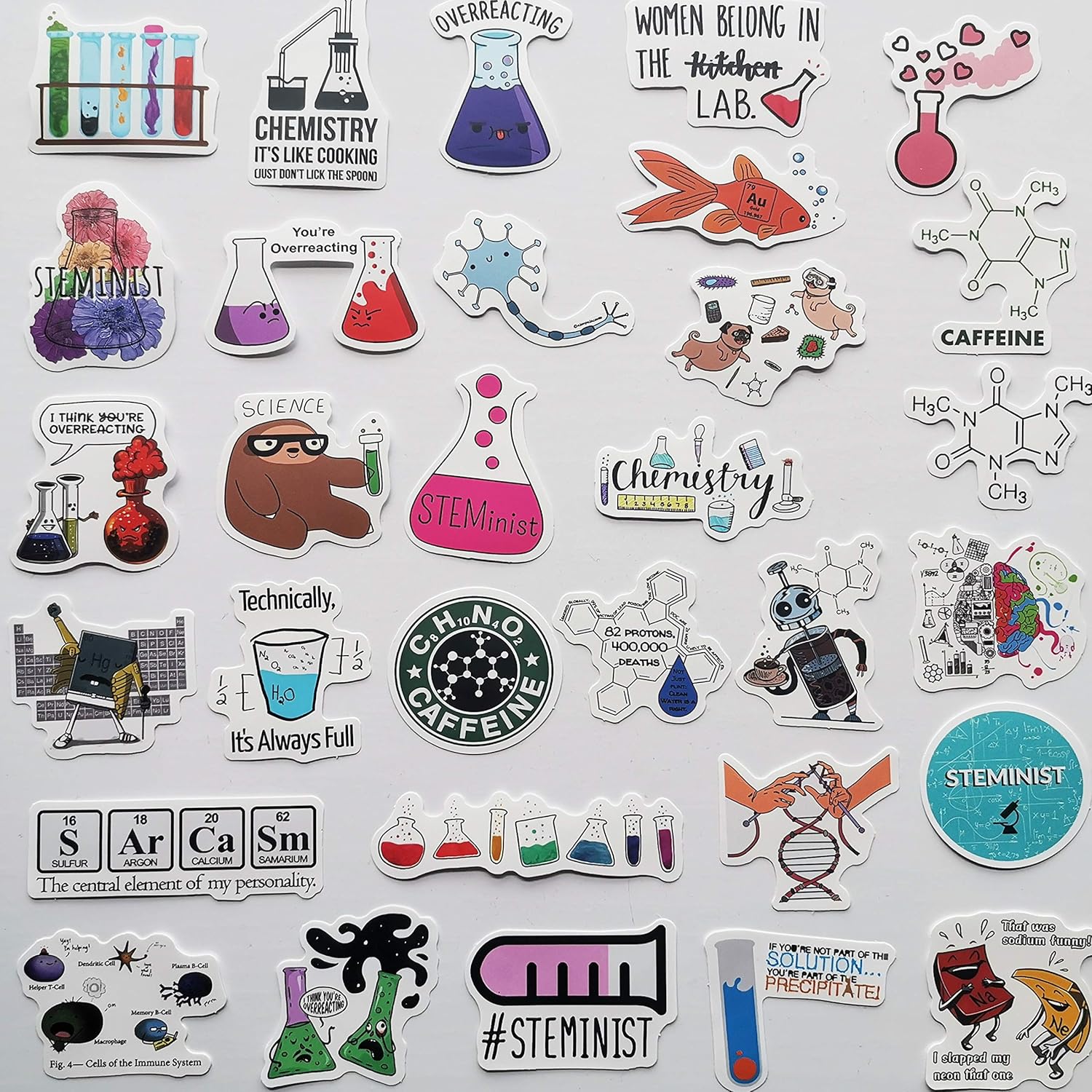 Amazon.com: 50Pcs Student Science Chemistry Stickers Physical and ...