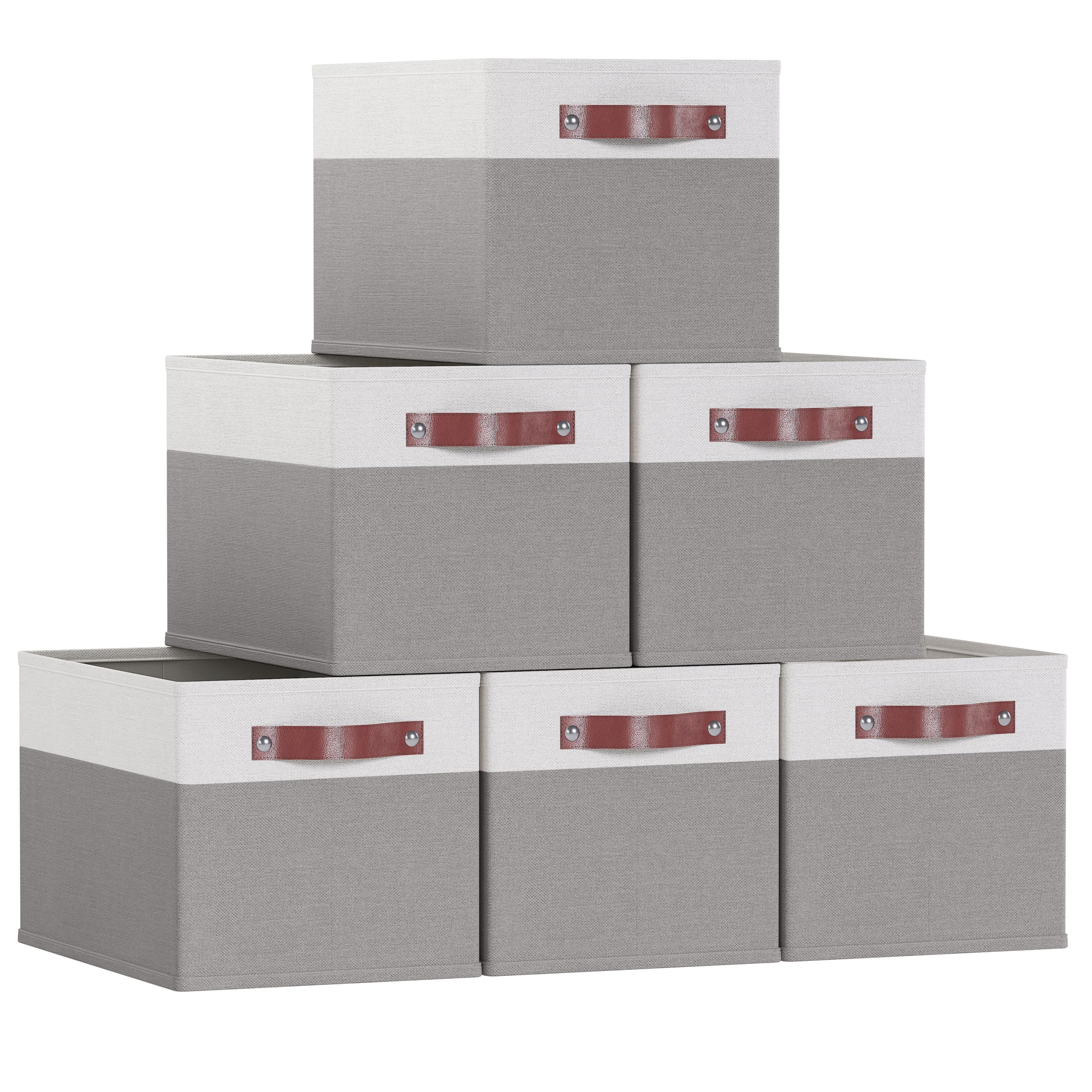 Snapklik.com : 6 Pack Collapsible Shelf Basket Rectangle Storage Bins